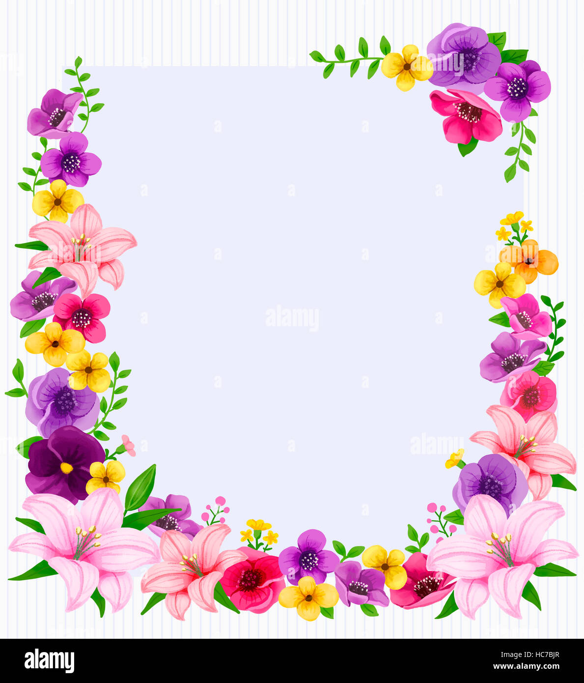 Message card with flowers Stock Photo - Alamy