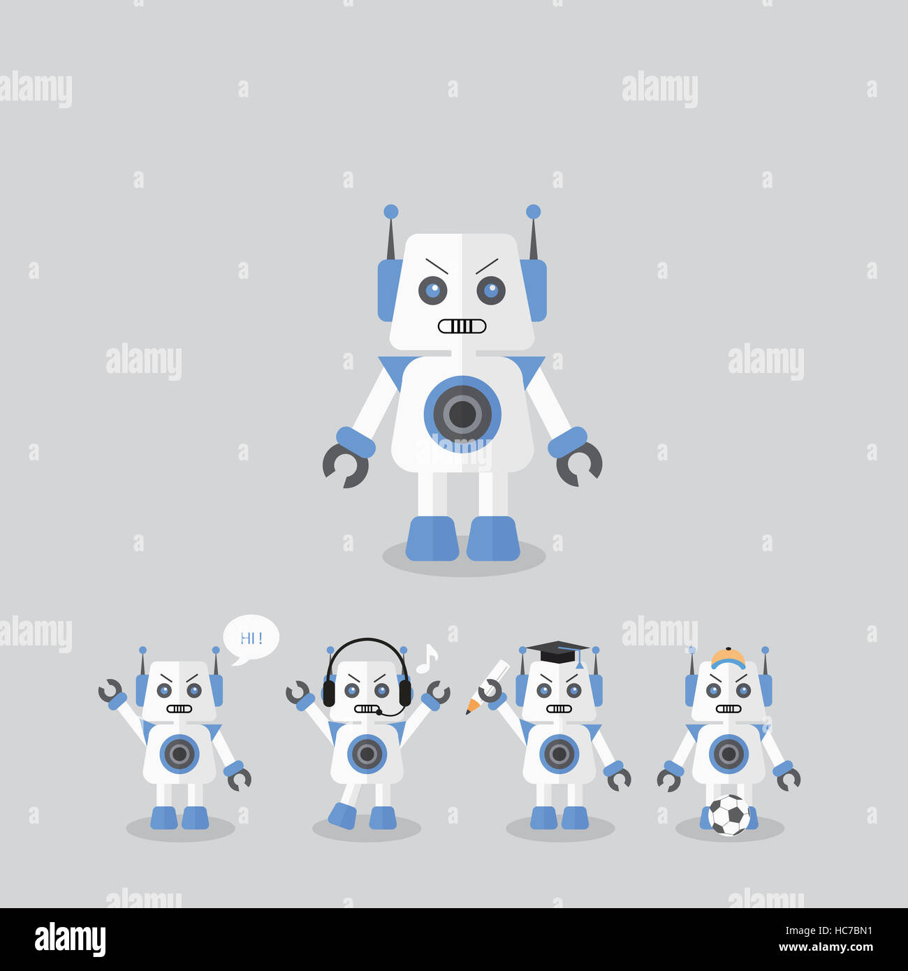 Icon set of various robots Stock Photo - Alamy