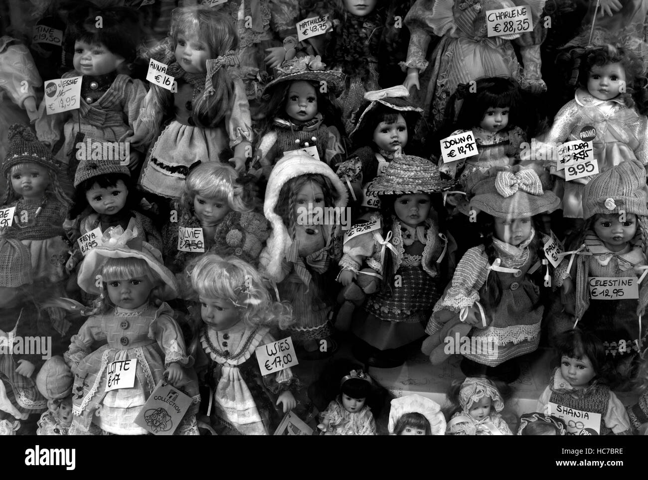 Doll shop window, Bruges, Belgium Stock Photo - Alamy