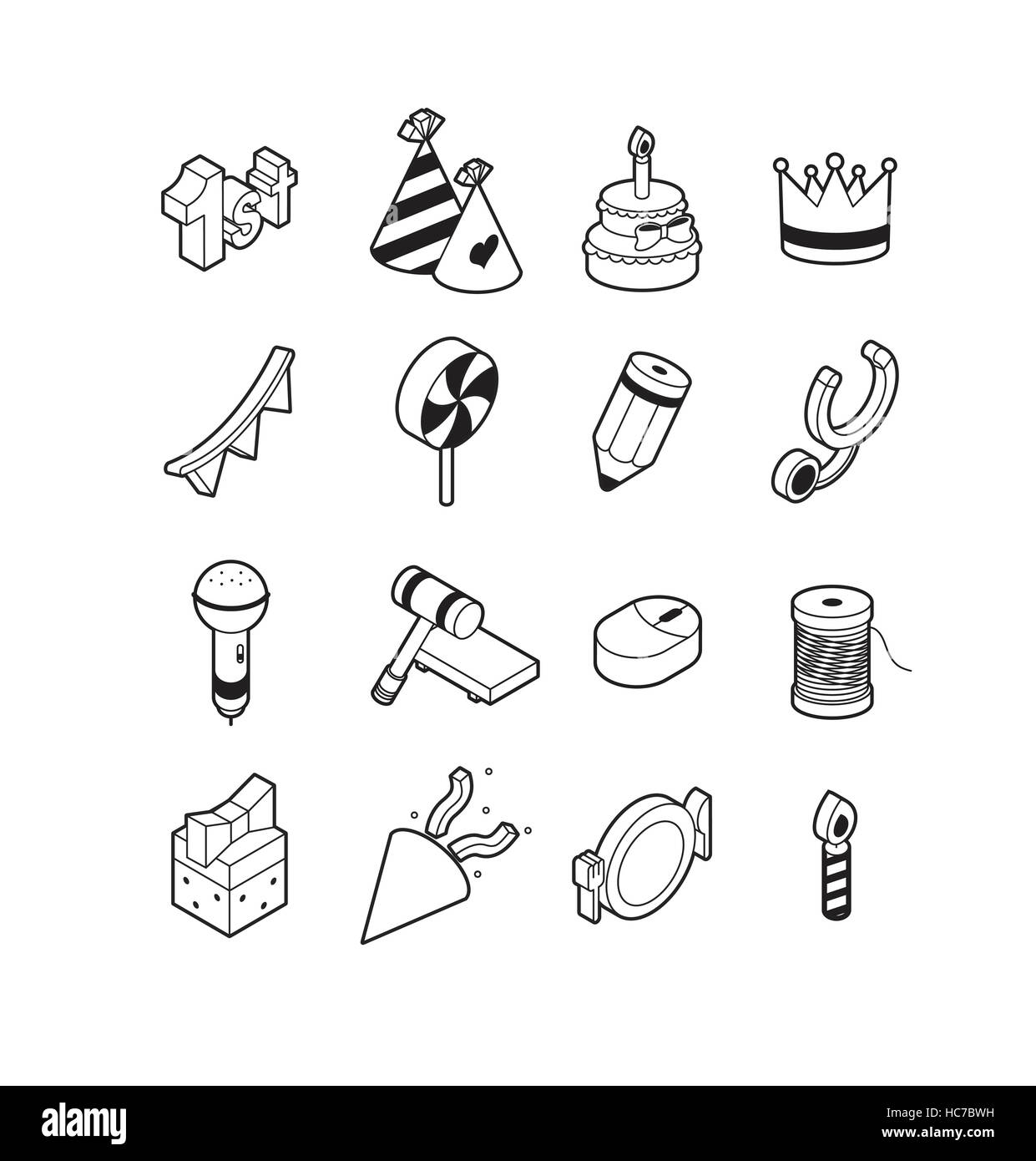 Various line icons Stock Photo - Alamy