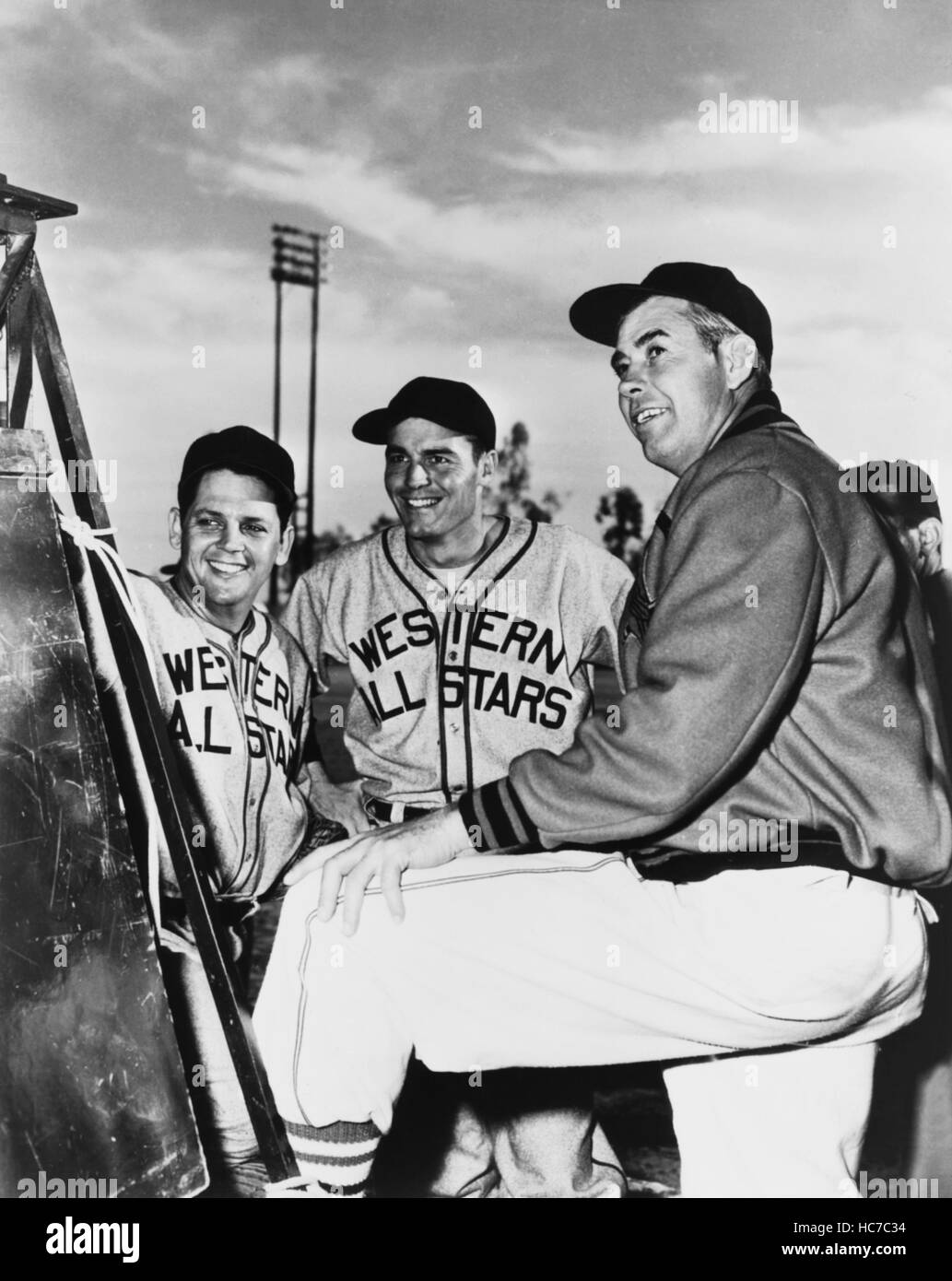 THE STRATTON STORY, from left: Roy Partee, Gene Bearden, Monty Stratton ...