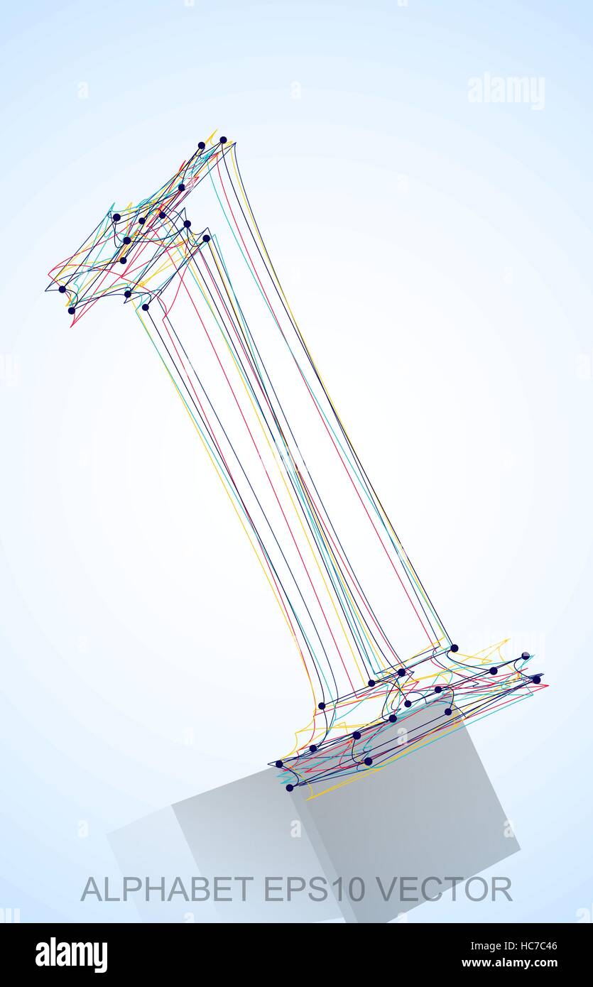 Abstract illustration of a Multicolor sketched 1 with Reflection. Hand ...