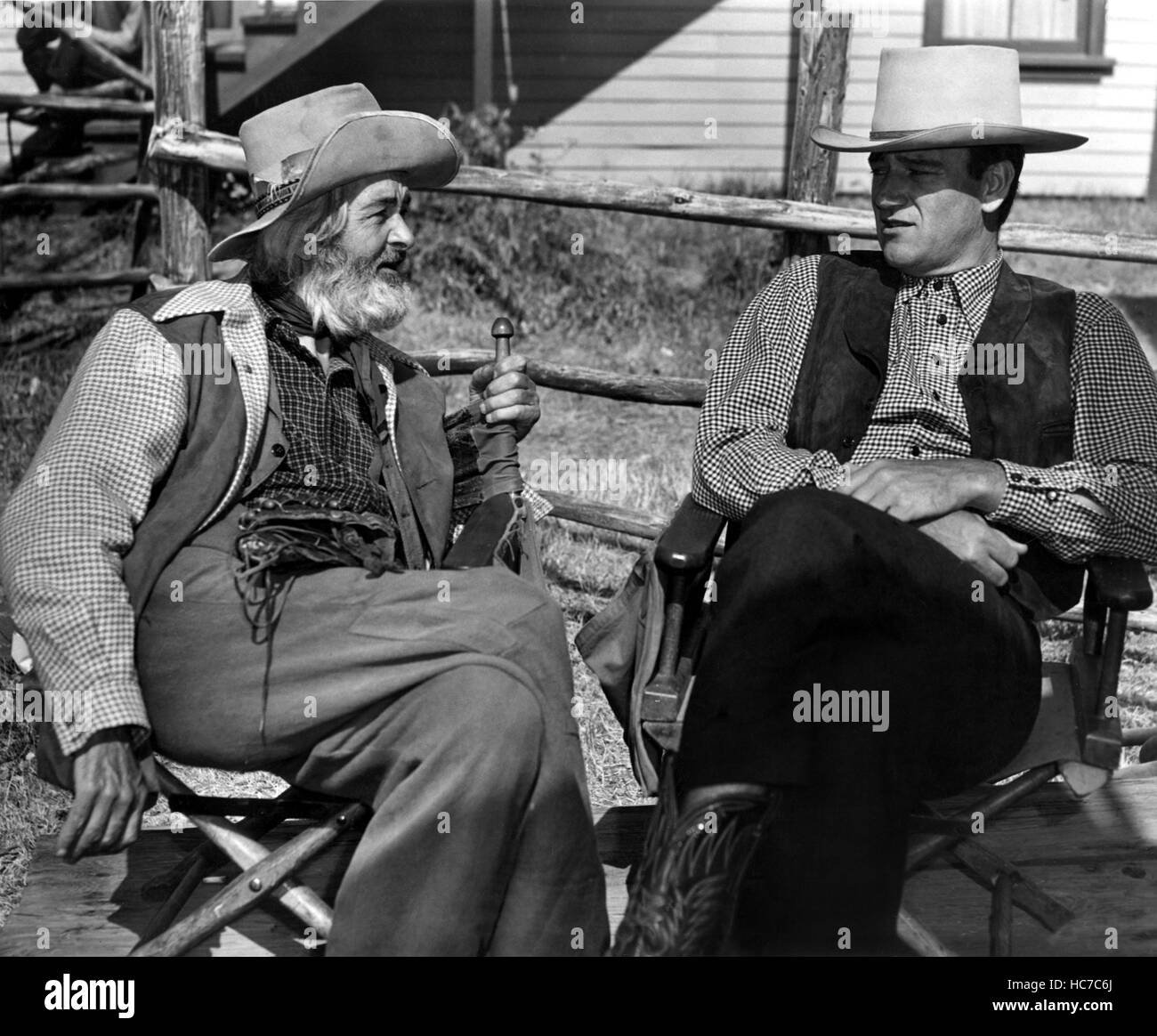 TALL IN THE SADDLE, George 'Gabby' Hayes, John Wayne, 1944 Stock Photo ...