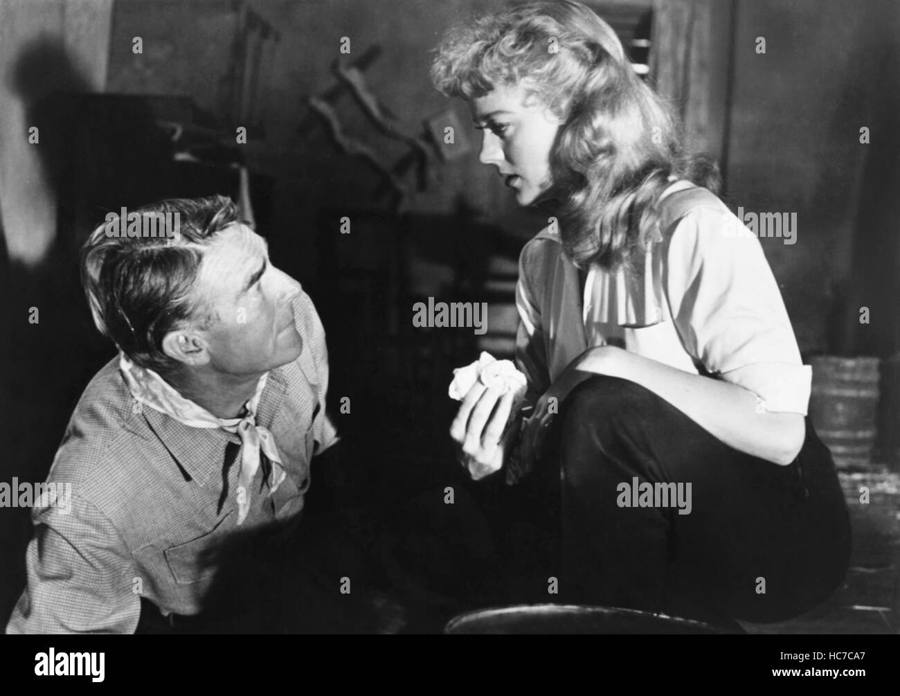 TALL MAN RIDING, from left: Randolph Scott, Dorothy Malone, 1955 Stock ...