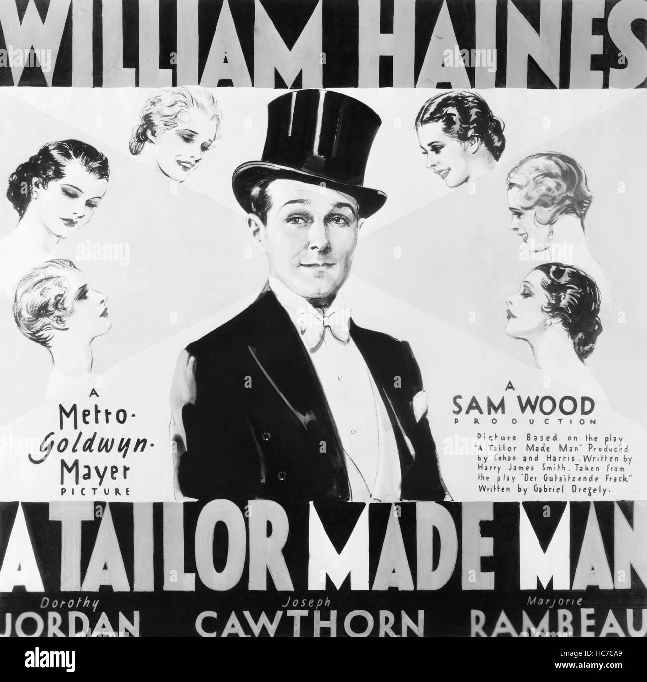 A TAILOR-MADE MAN, US poster, William Haines (center), 1931 Stock Photo ...