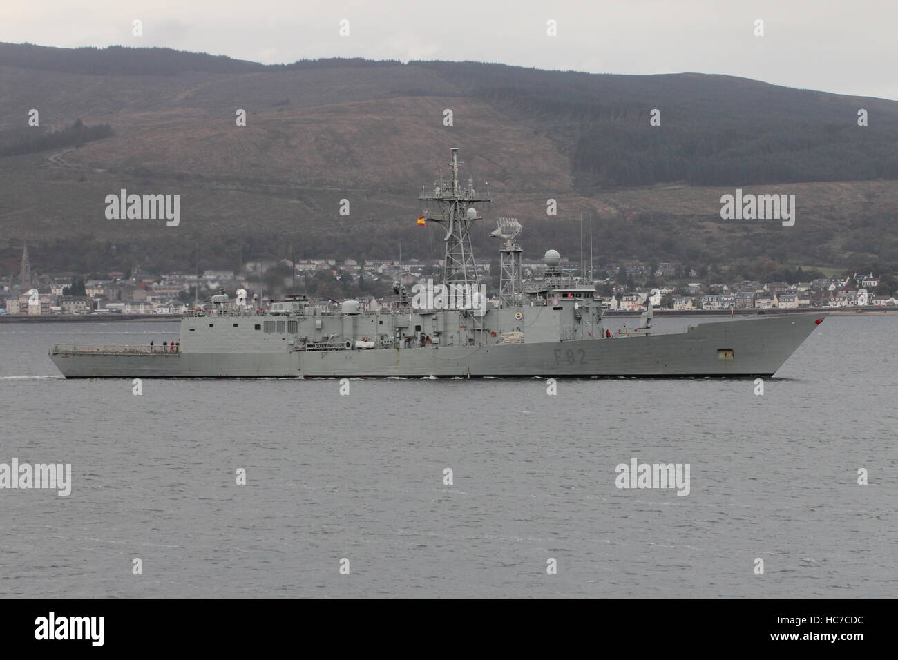 ESPS Canarias (F82), a Santa Maria-class frigate of the Spanish Navy ...