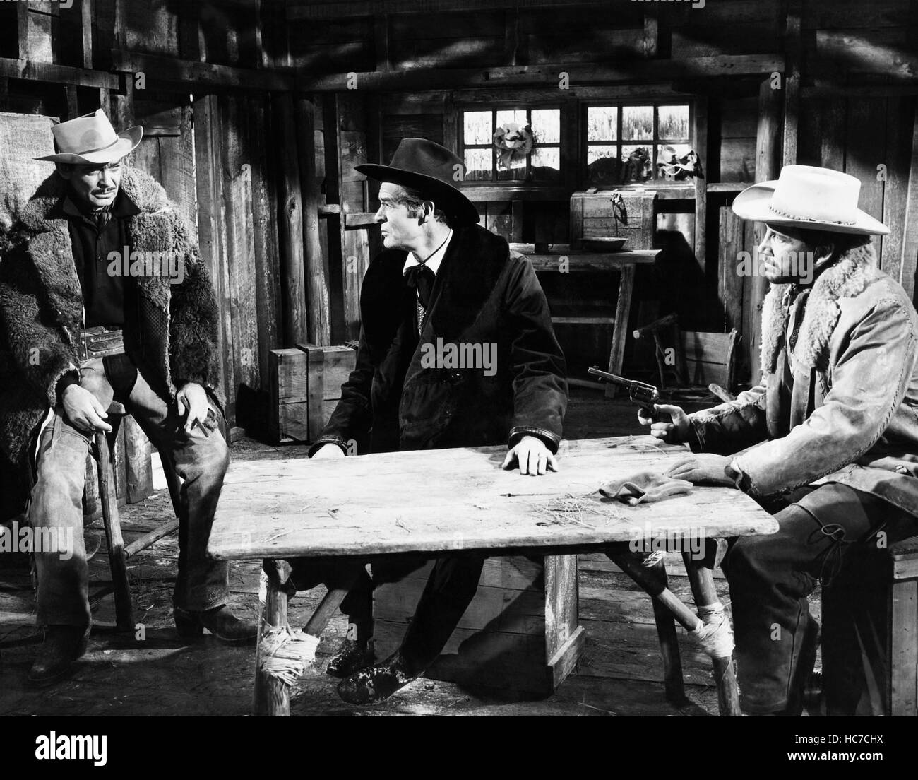 THE TALL MEN, from left: Clark Gable, Robert Ryan, Cameron Mitchell ...