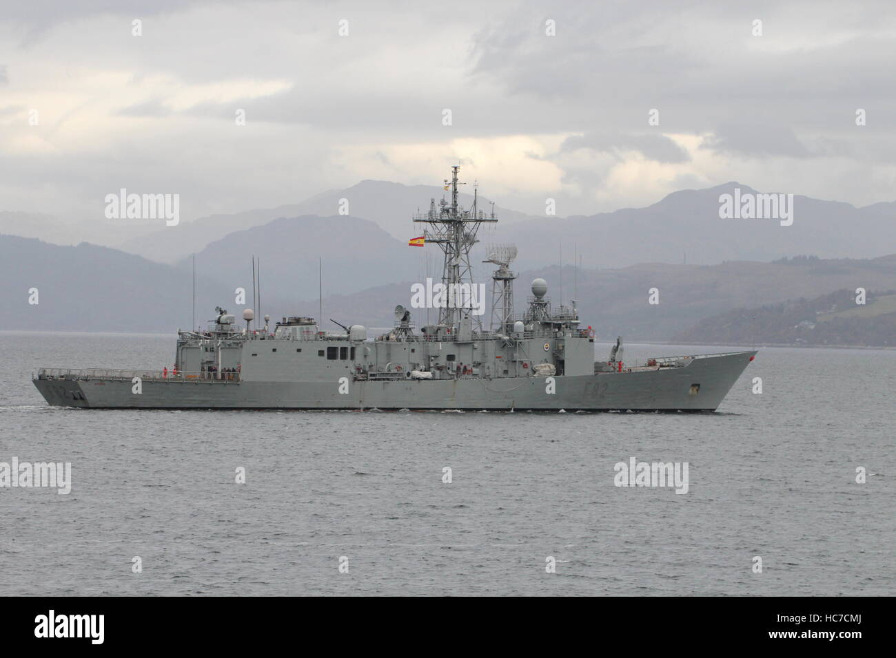 ESPS Canarias (F82), a Santa Maria-class frigate of the Spanish Navy ...