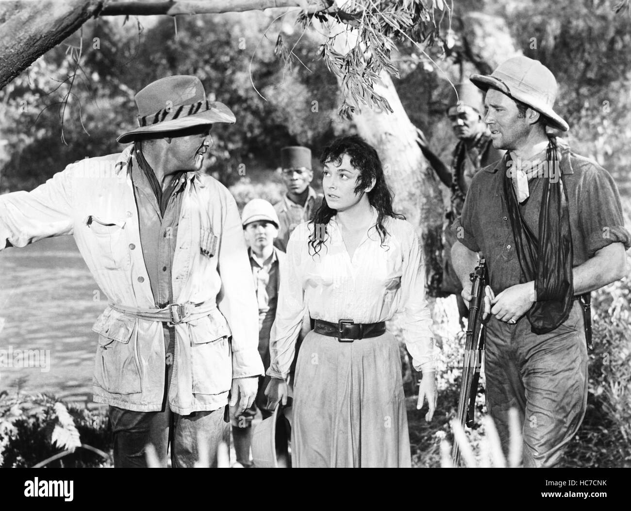 TANGANYIKA, from left: Van Heflin, Ruth Roman, Howard Duff, 1954 Stock ...