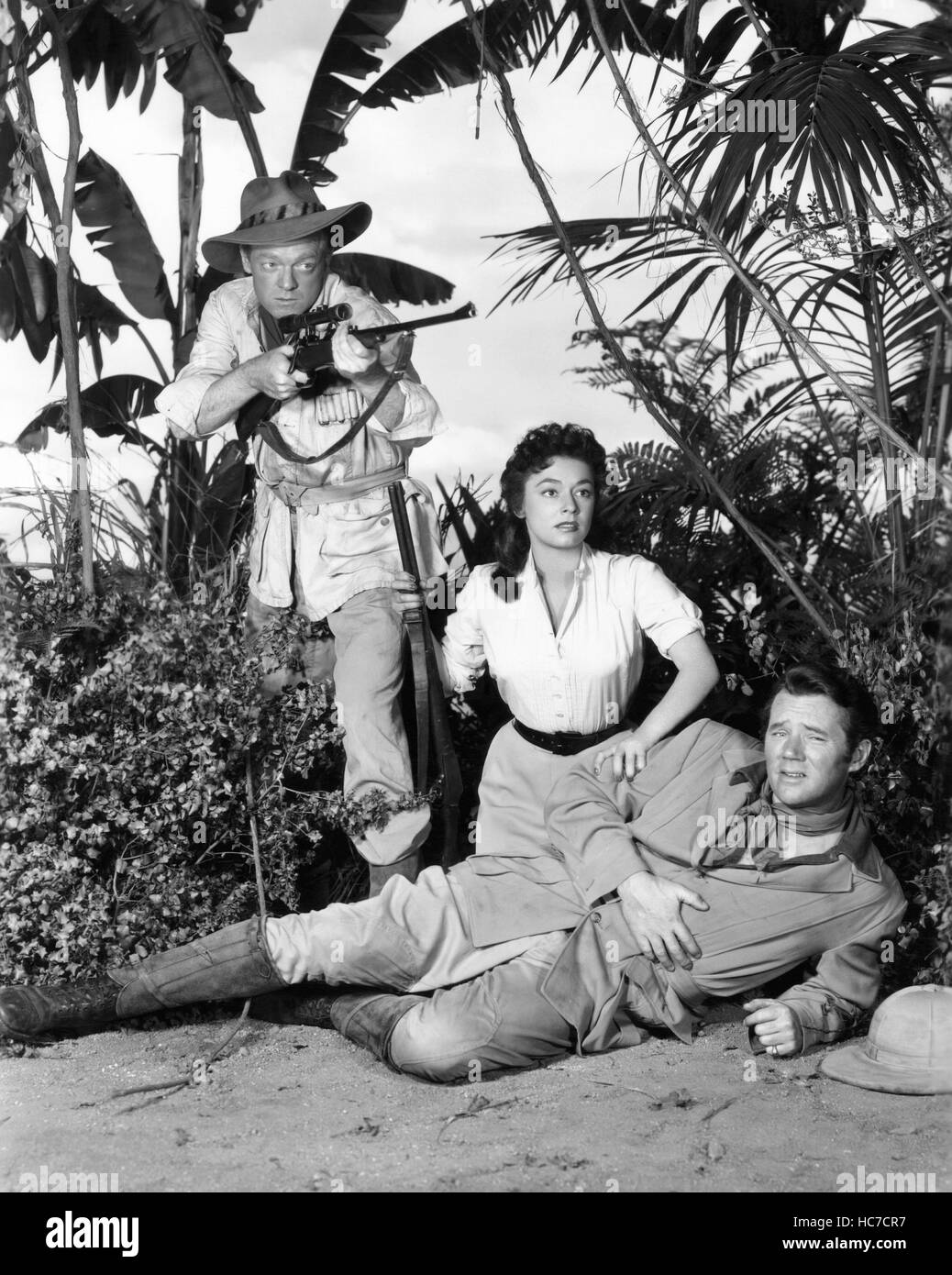 TANGANYIKA, from left: Van Heflin, Ruth Roman, Howard Duff, 1954 Stock ...