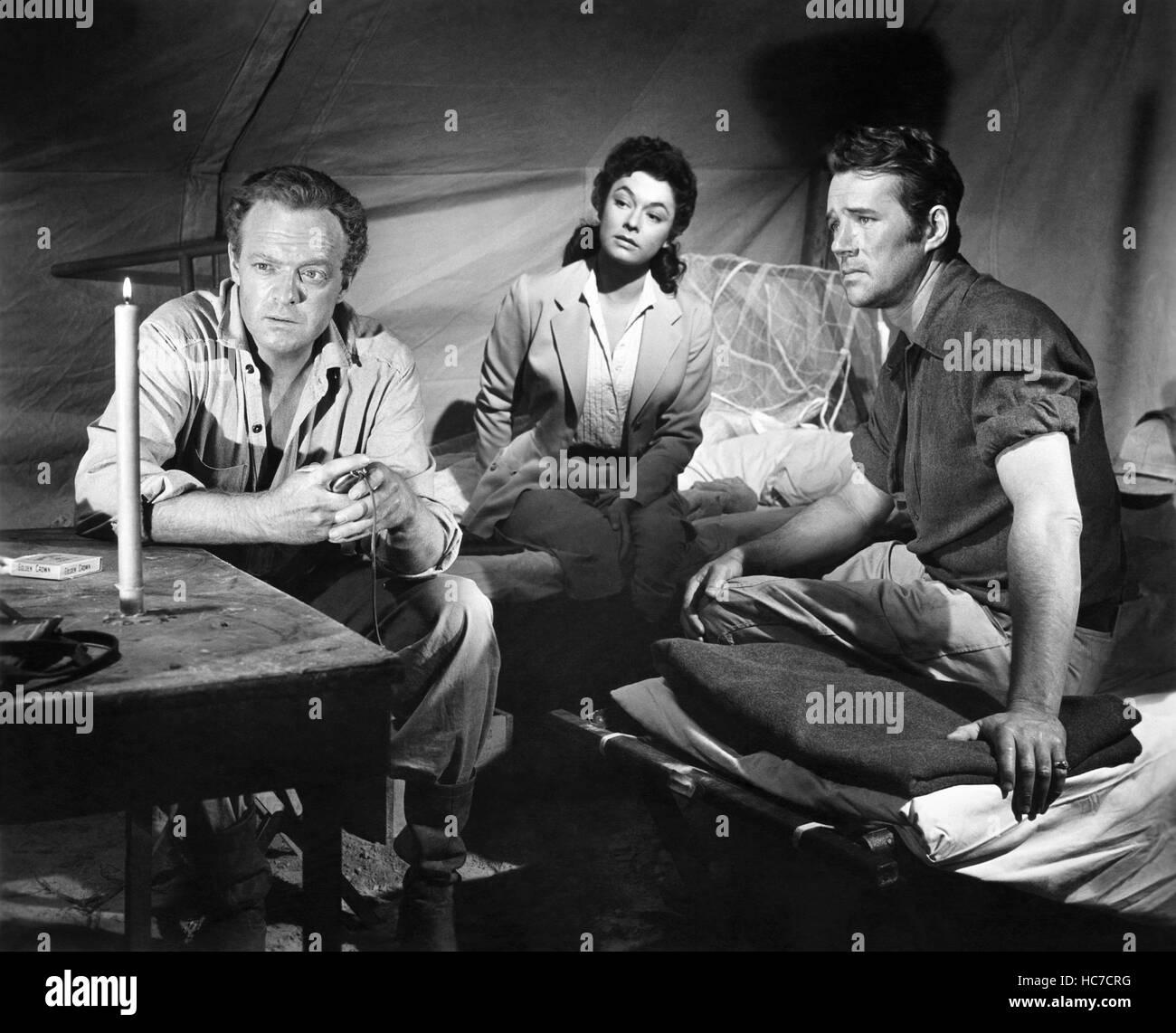 TANGANYIKA, from left: Van Heflin, Ruth Roman, Howard Duff, 1954 Stock ...