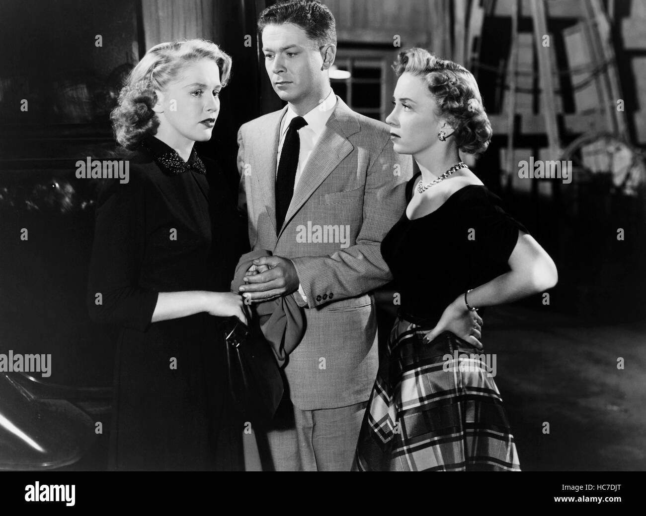 TARNISHED, from left, Dorothy Patrick, Arthur Franz, Barbra Fuller ...