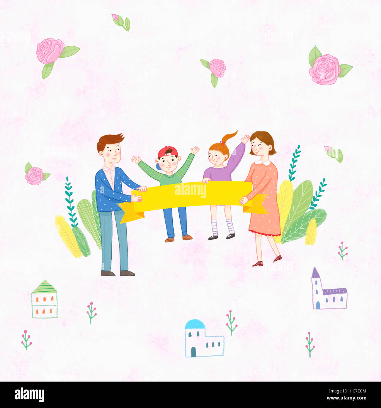 Lifestyle of harmonious family Stock Photo - Alamy