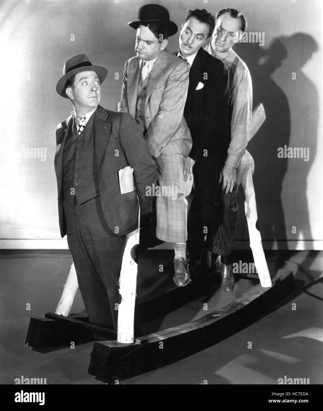 THREE MEN ON A HORSE, Frank McHugh, Teddy Hart, Sam Levene, Allen ...