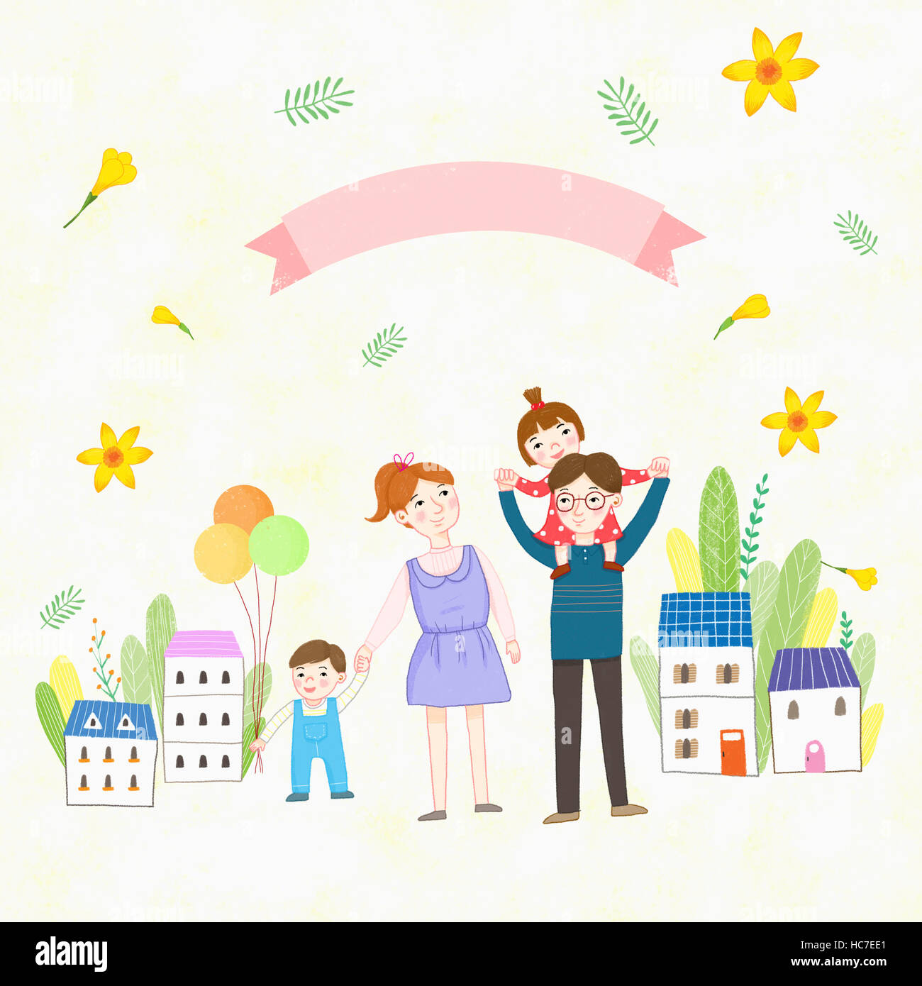 Lifestyle of harmonious family Stock Photo - Alamy