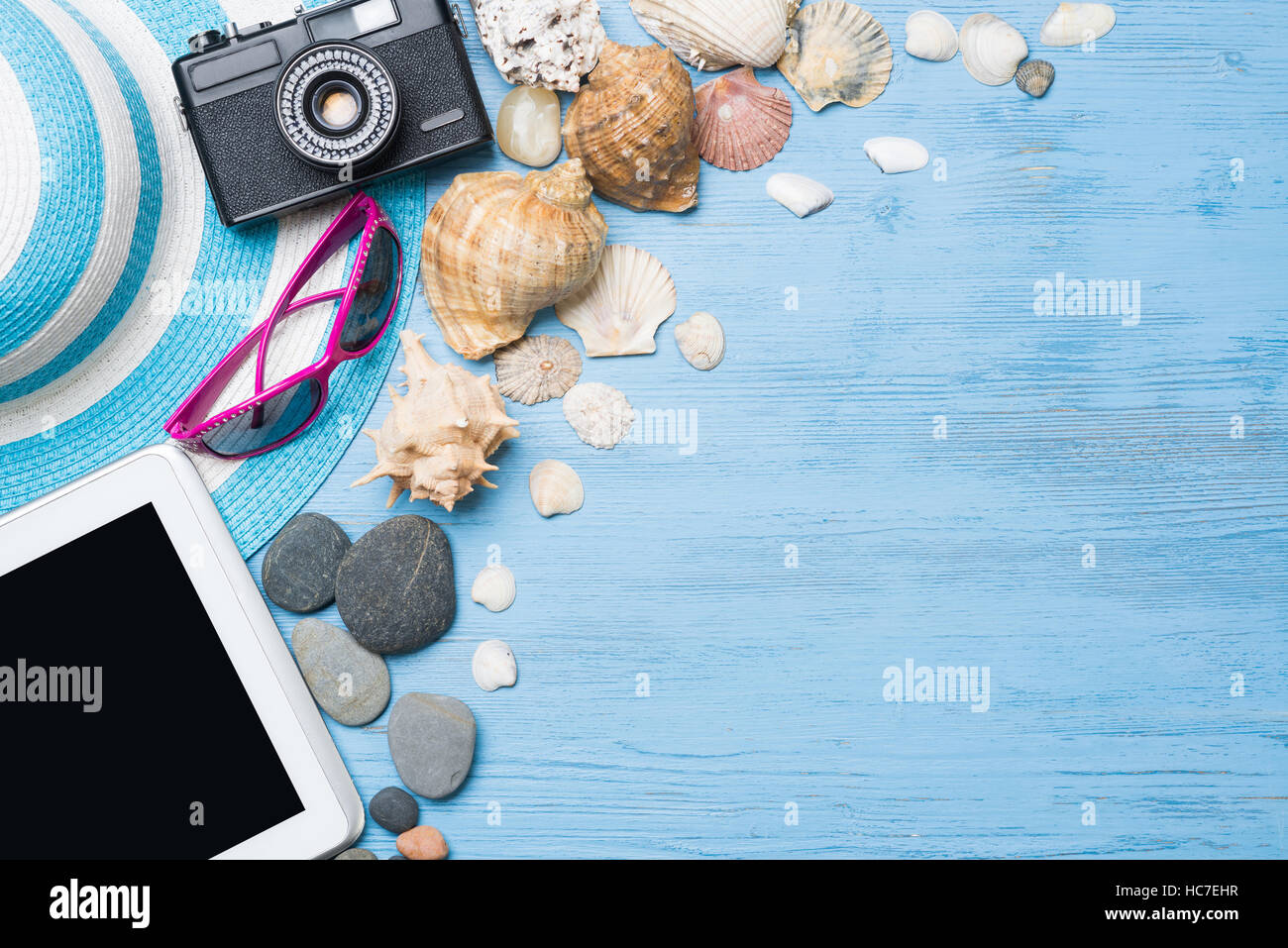 Summer objects for vacation Stock Photo - Alamy