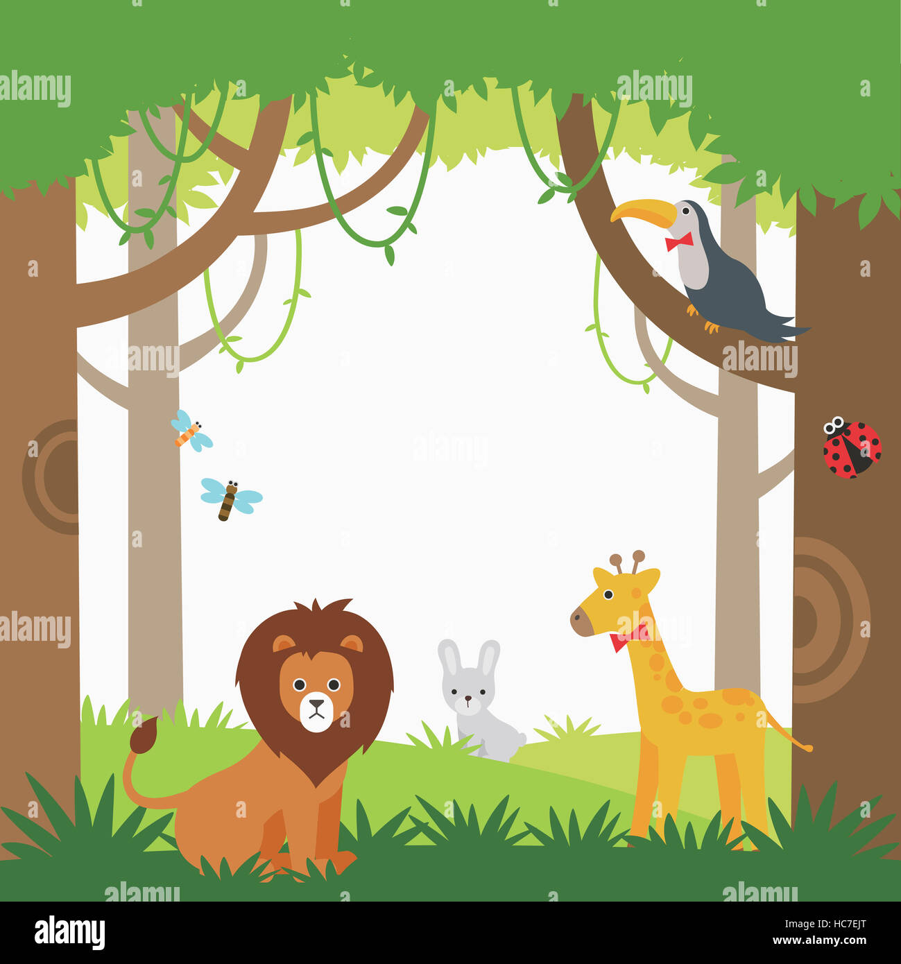 Animals in forest Stock Photo - Alamy