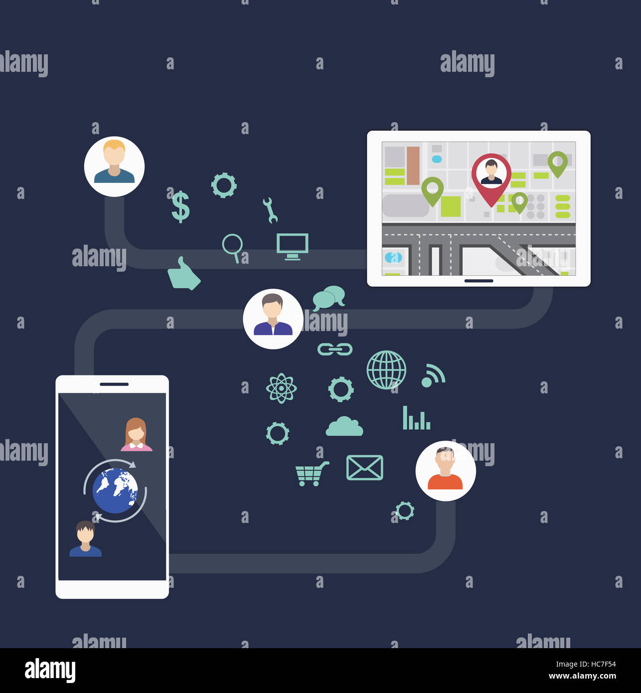 Global mobile communication in smart era Stock Photo - Alamy