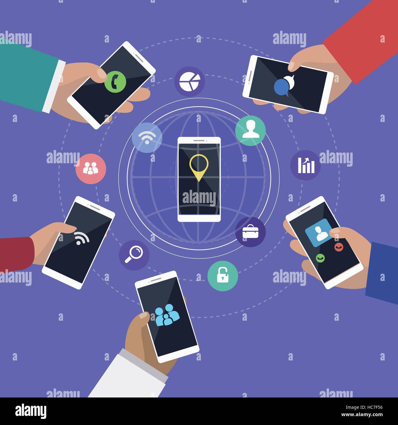 Global mobile communication in smart era Stock Photo - Alamy
