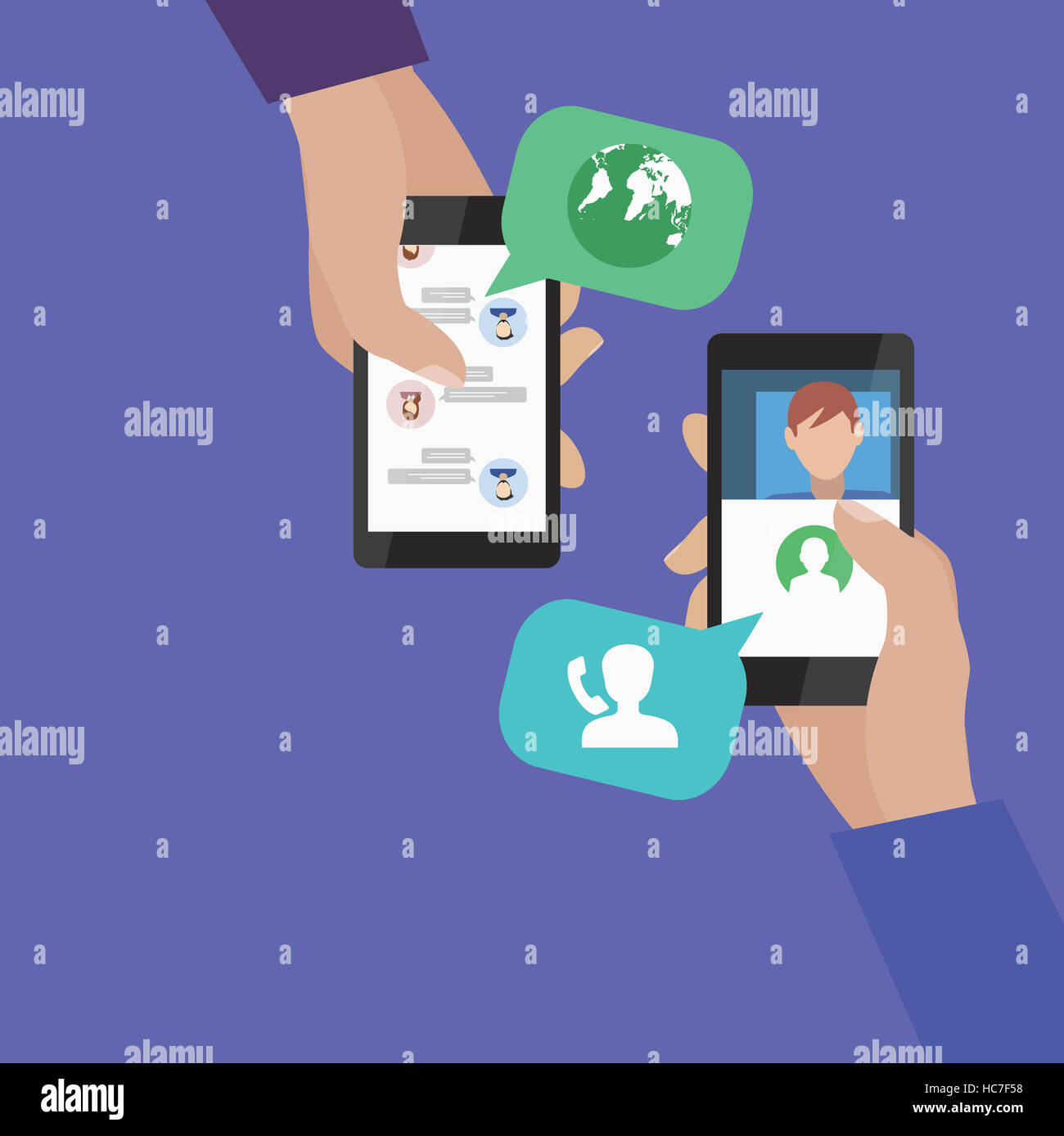 Mobile communication in smart era Stock Photo - Alamy