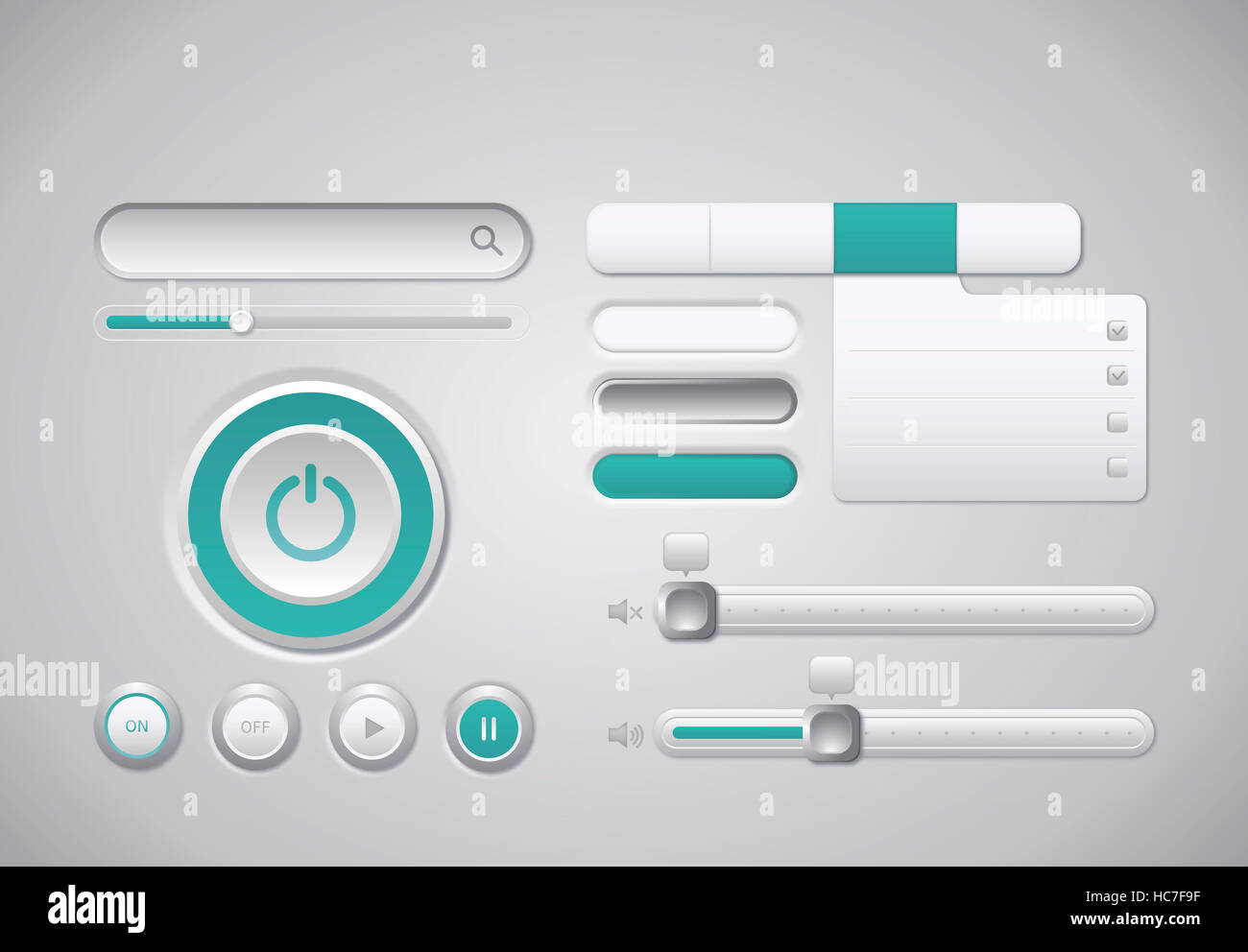 Buttons nd dials for web elements Stock Photo - Alamy