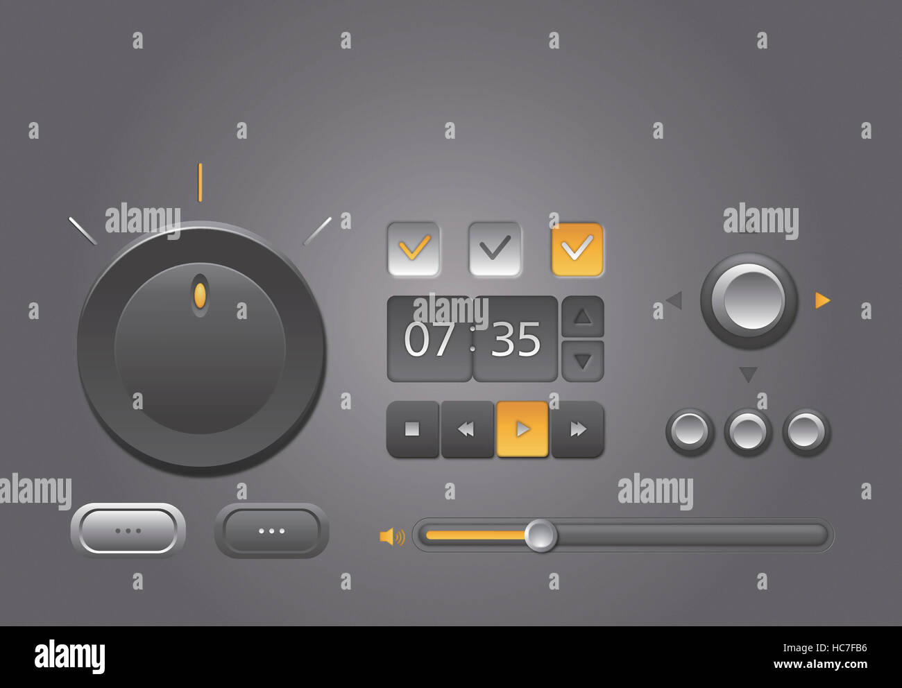 Control buttons and dials Stock Photo - Alamy
