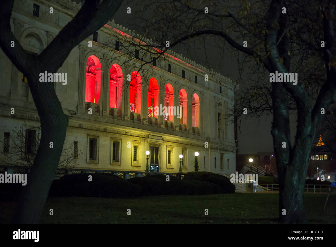 Detroit, Michigan - The Detroit Public Library, decorated for the ...