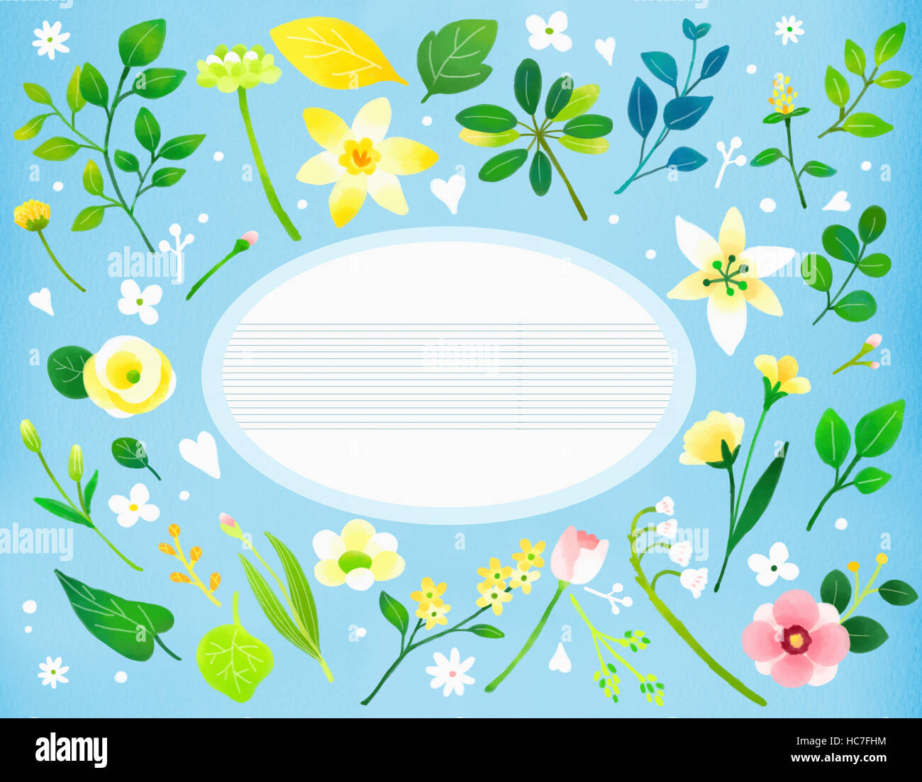 Frame with spring flowers Stock Photo - Alamy