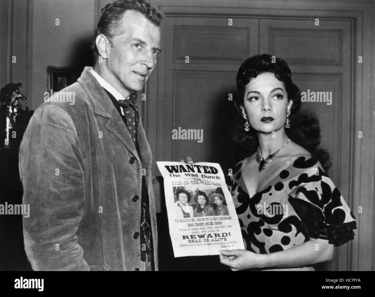 THE THREE OUTLAWS, from left: Bruce Bennett, Lillian Molieri, on poster ...
