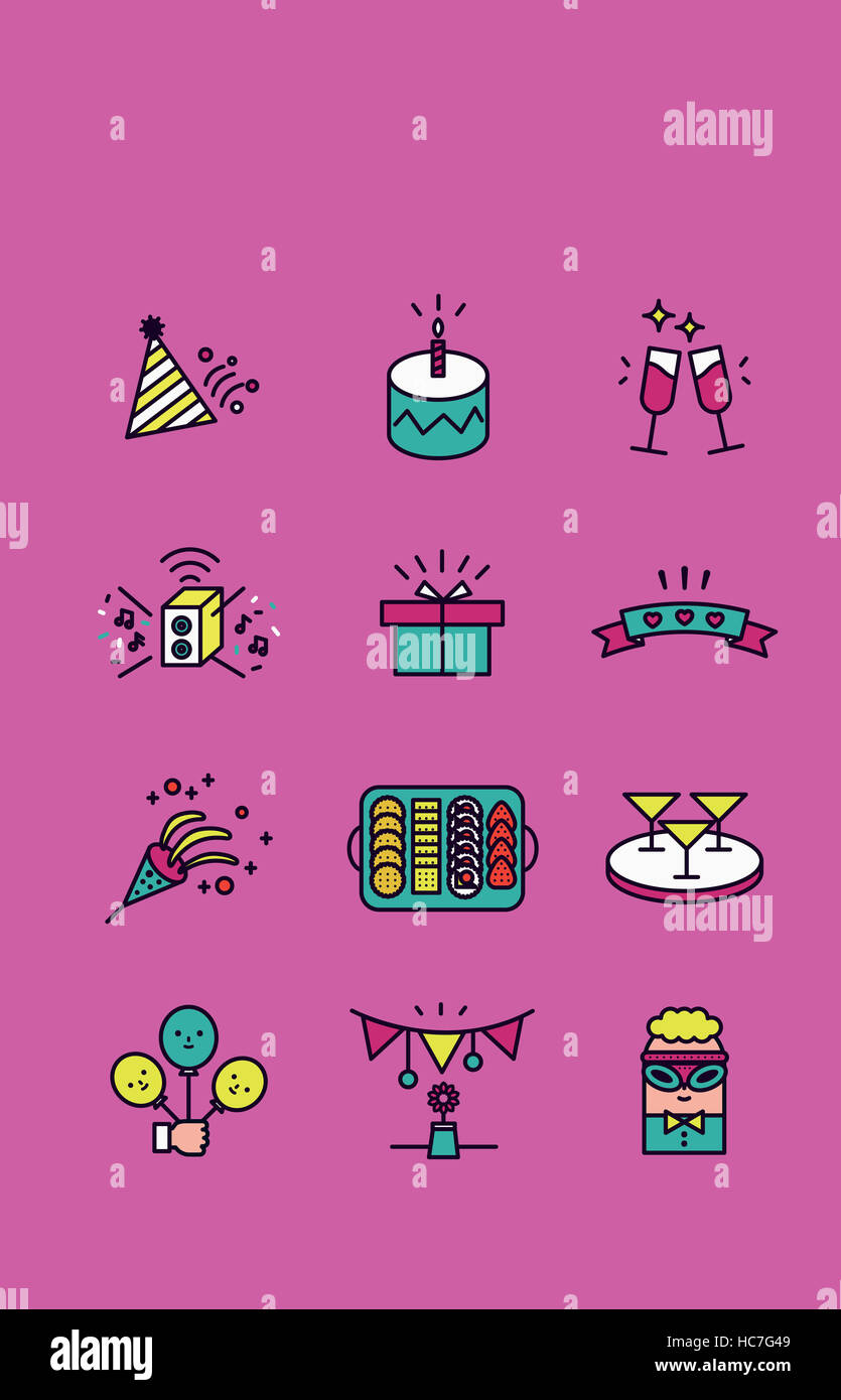 Icons related to party Stock Photo - Alamy