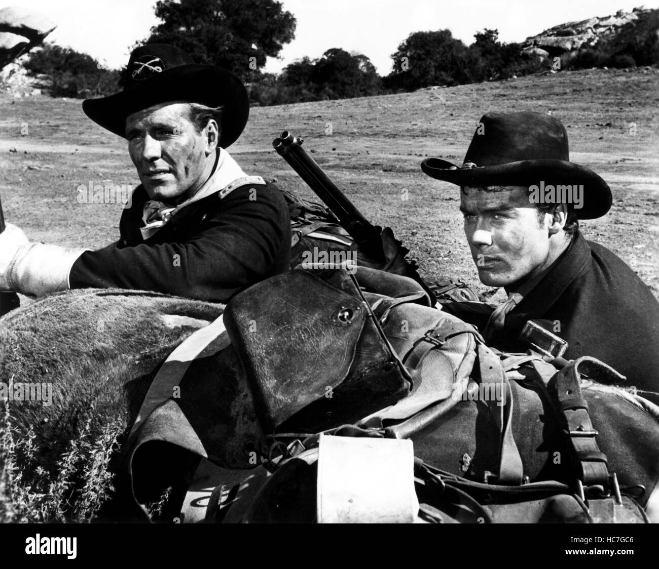 THEY RODE WEST, from left, Phil Carey, Robert Francis, 1954 Stock Photo ...