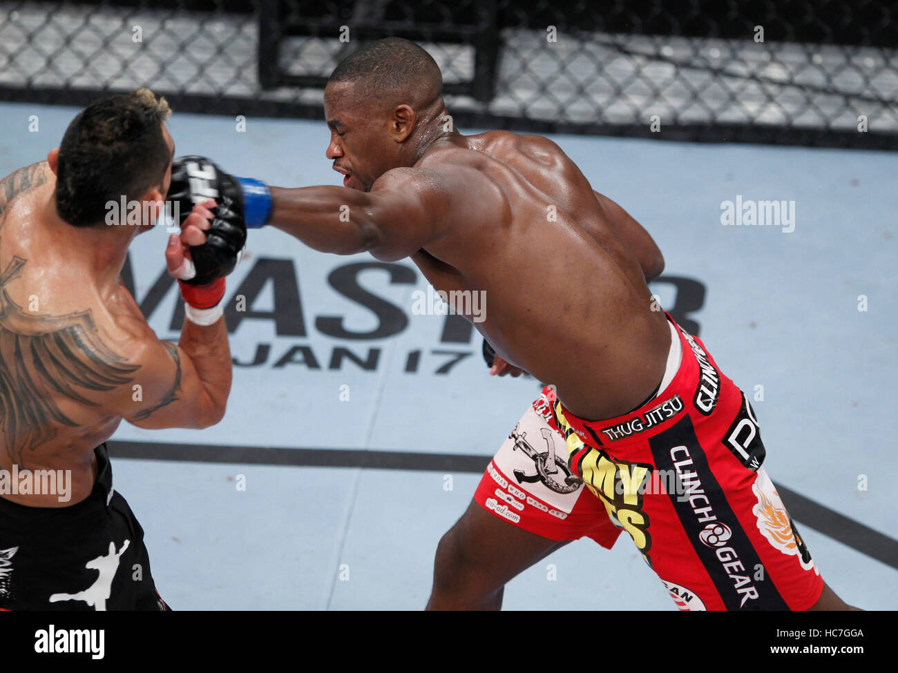 Tony Ferguson, left, fights Yves Edwards at The Ultimate Fighter 14 ...