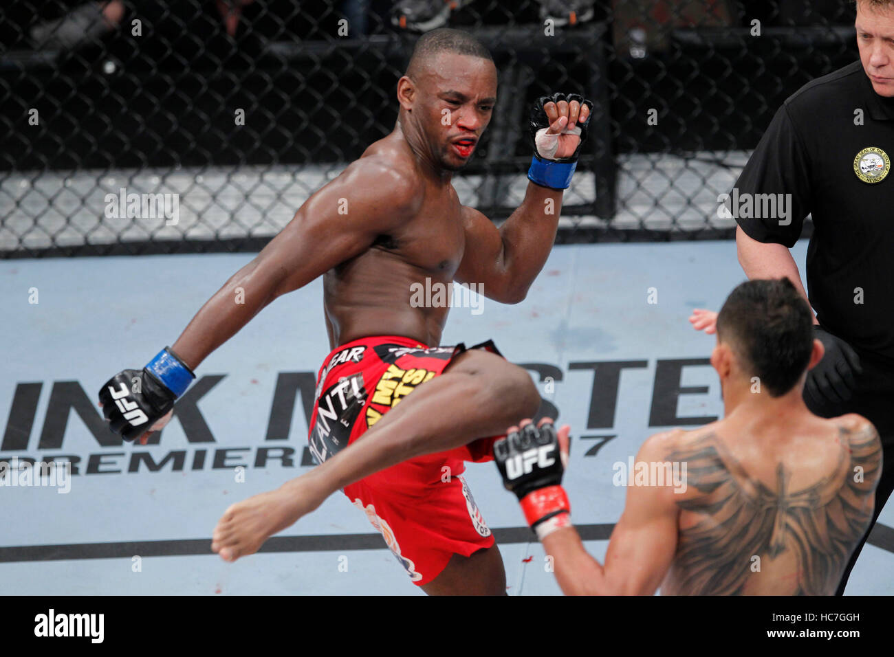 Yves Edwards, left, fights Tony Ferguson at The Ultimate Fighter 14 ...
