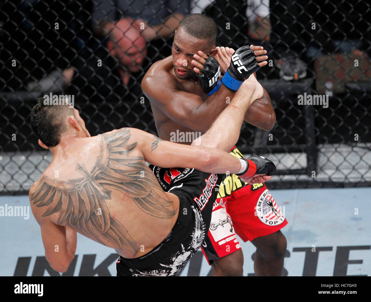 Tony Ferguson, left, fights Yves Edwards at The Ultimate Fighter 14 ...