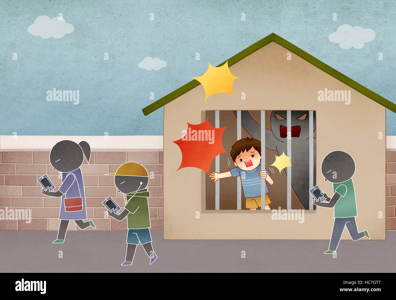 Illustration related to child abuse Stock Photo - Alamy