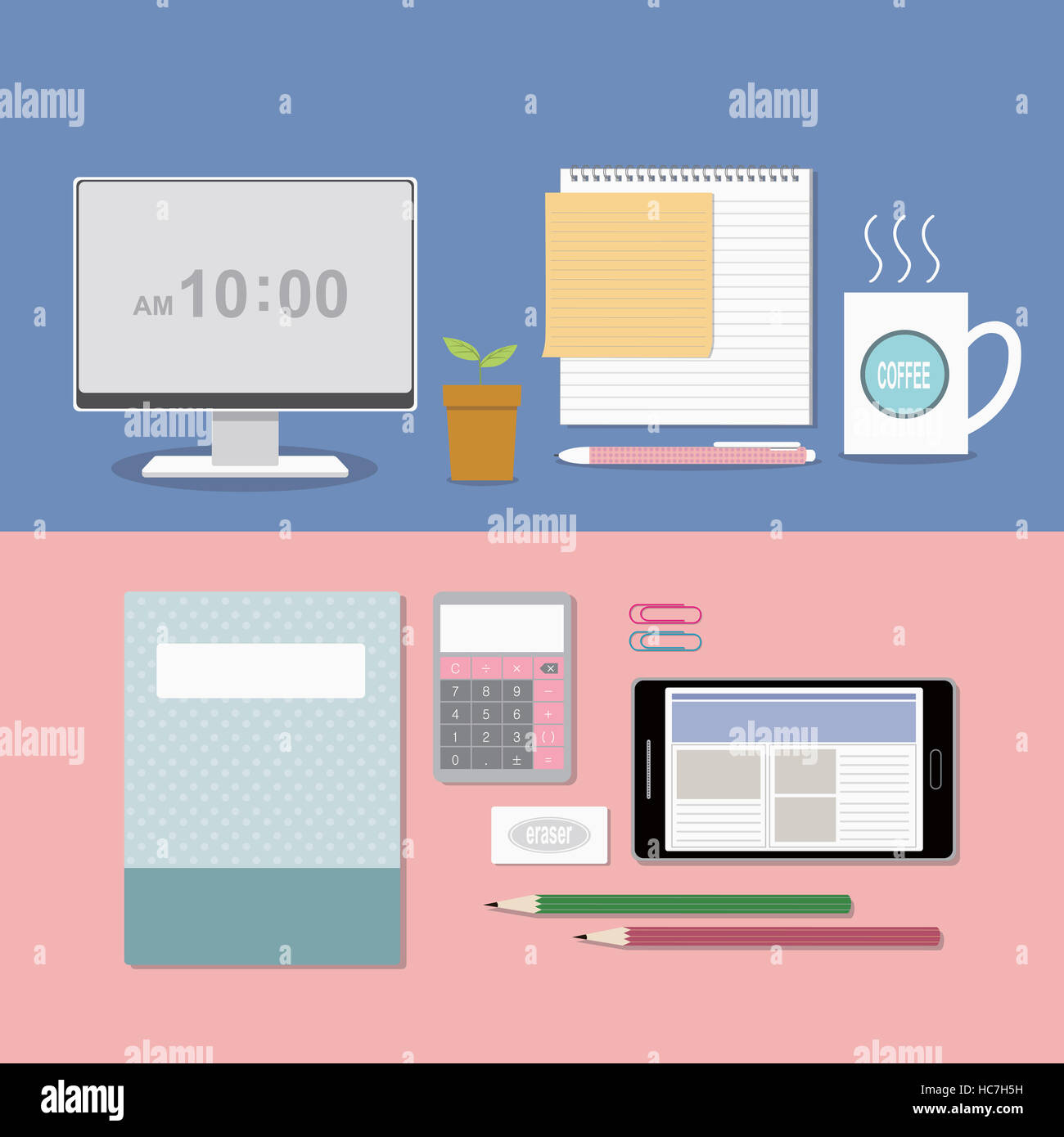 Illustration of objects for e-learning Stock Photo - Alamy