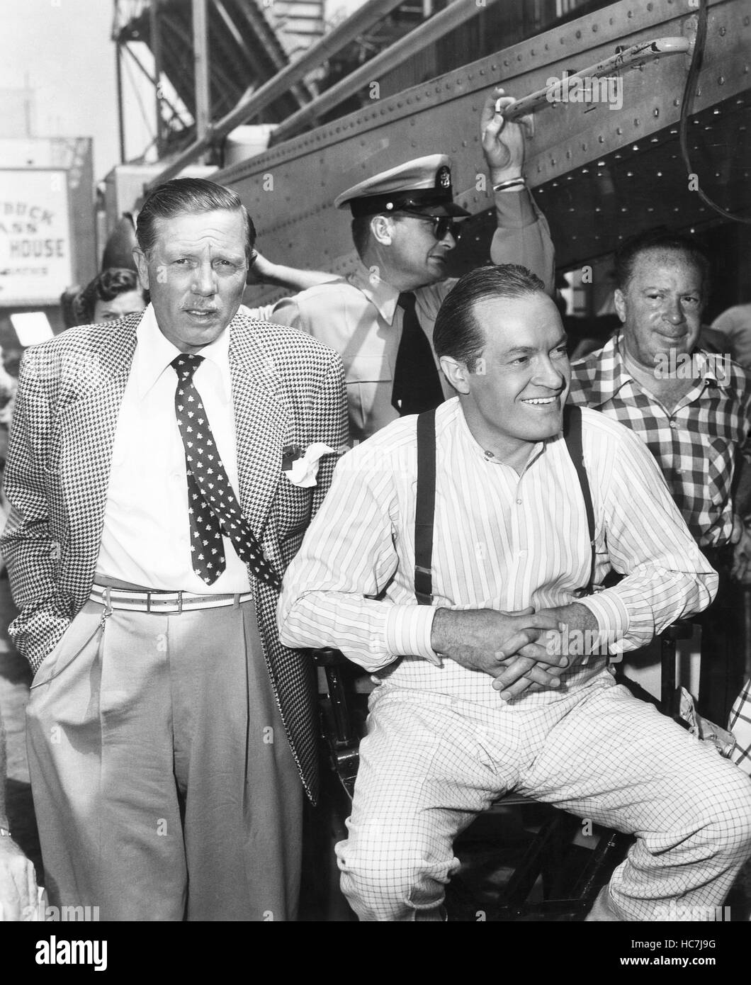 SON OF PALEFACE, Jack Hope (left) visits his brother Bob Hope, on set ...