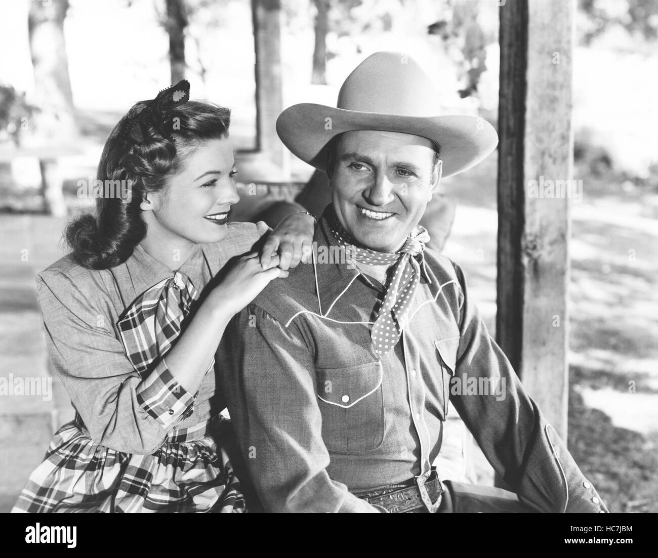 SONS OF NEW MEXICO, from left: Gail Davis, Gene Autry, 1949 Stock Photo ...