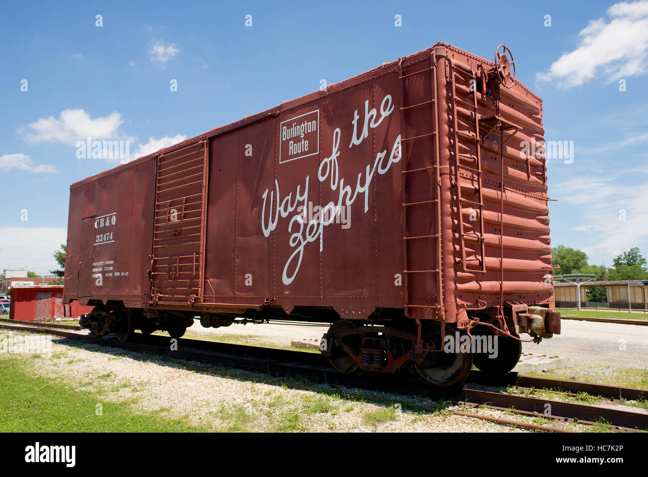 Classic freight car at Galesburg, Knox County, Illinois, USA Stock ...