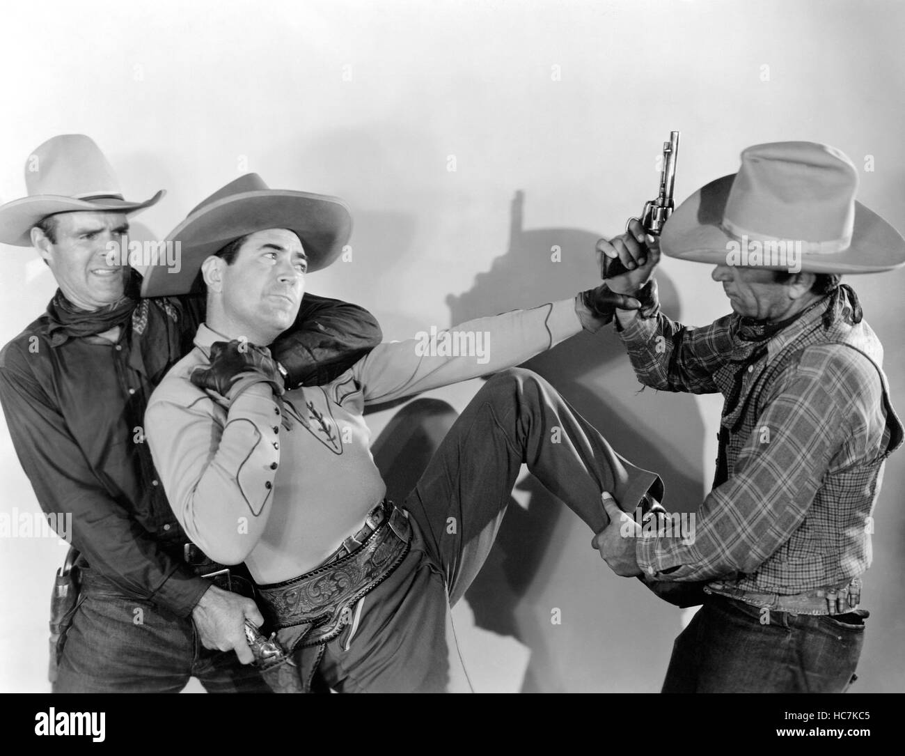 STAGECOACH BUCKAROO, from left: Kermit Maynard, Johnny Mack Brown ...