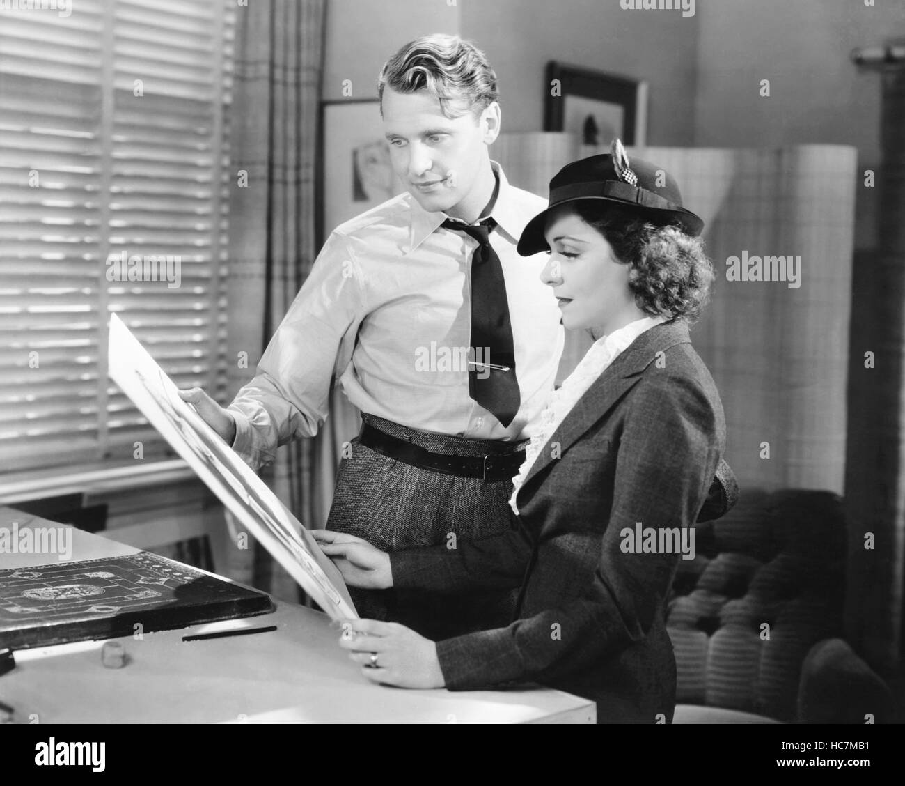 STRAIGHT FROM THE SHOULDER, from left: Ralph Bellamy, Katherine Locke ...