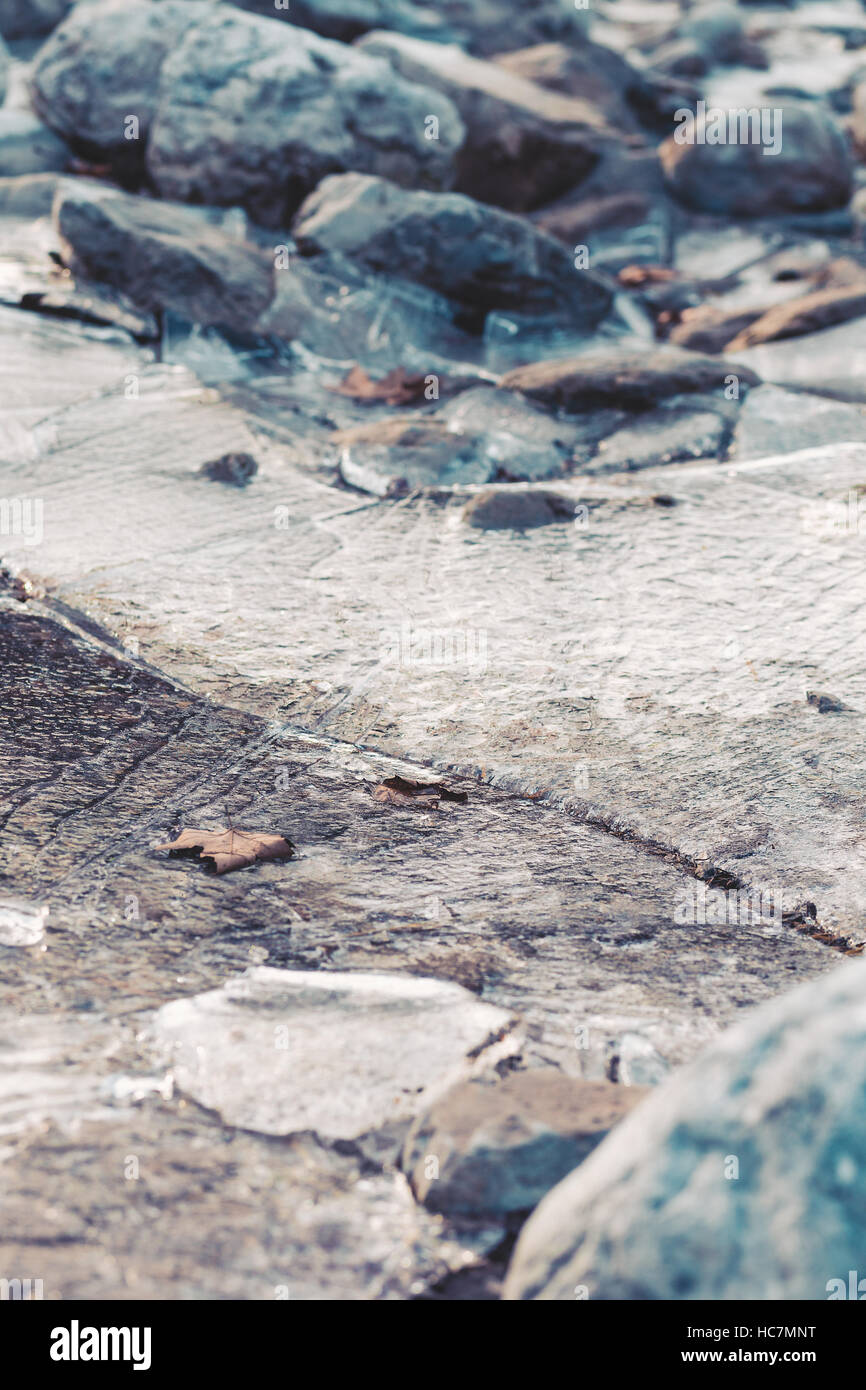 Block of frozen water in winter Stock Photo - Alamy