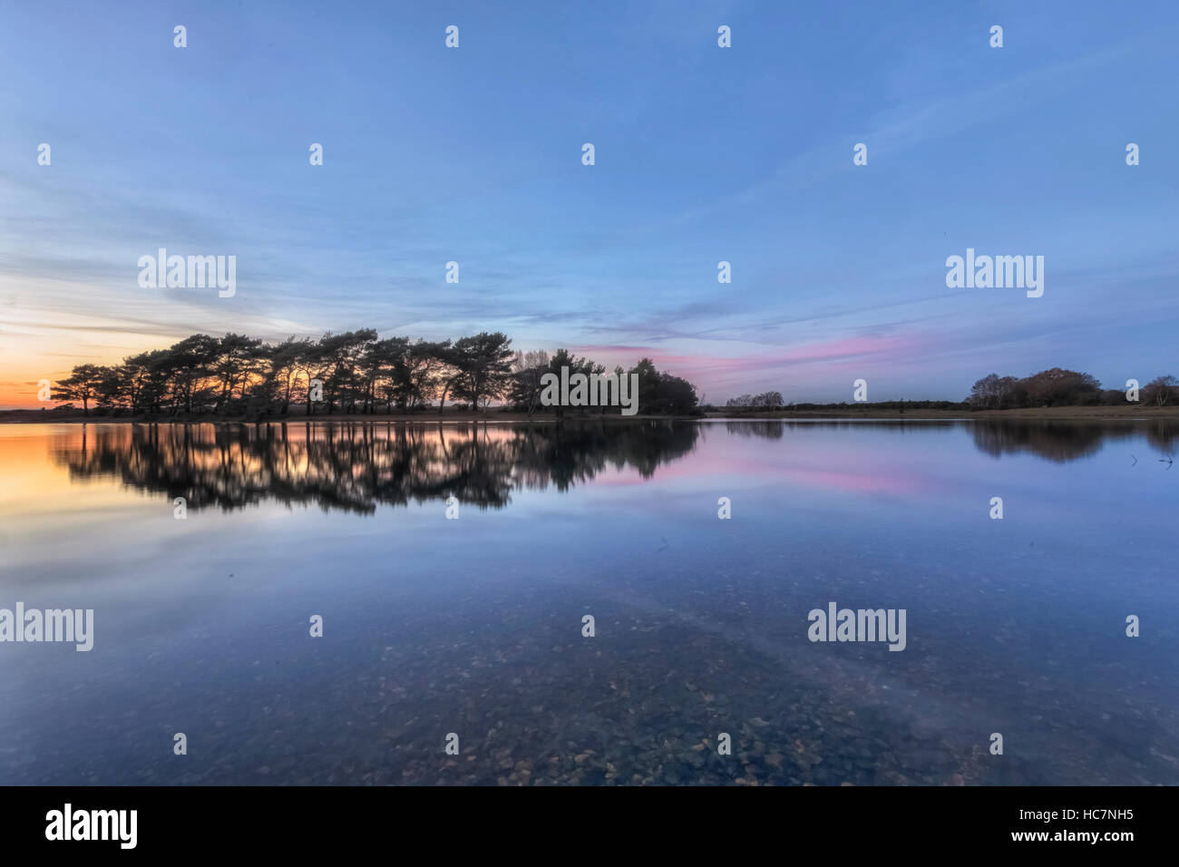 Hatchet Pond, New Forest National Park, Beaulieu, Hampshire, England ...