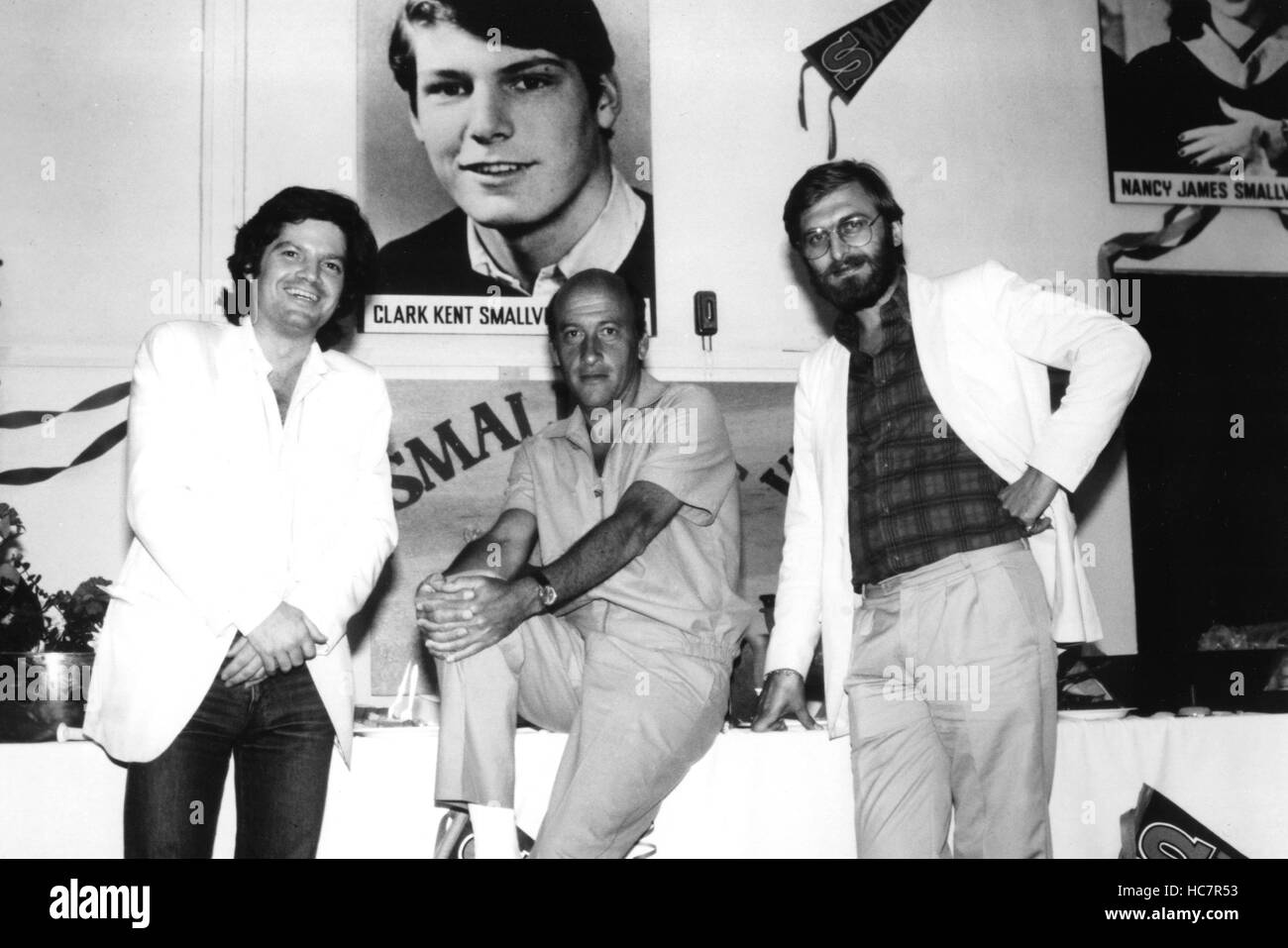 SUPERMAN III, director Richard Lester with producer Pierre Spengler and ...