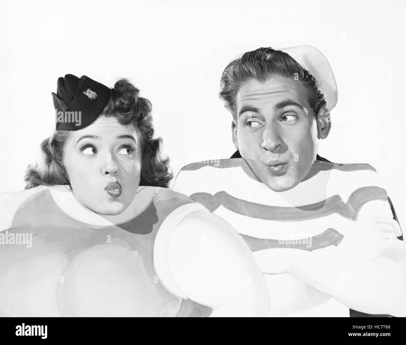 TARS AND SPARS, from left: Jeff Donnell, Sid Caesar, 1946 Stock Photo ...
