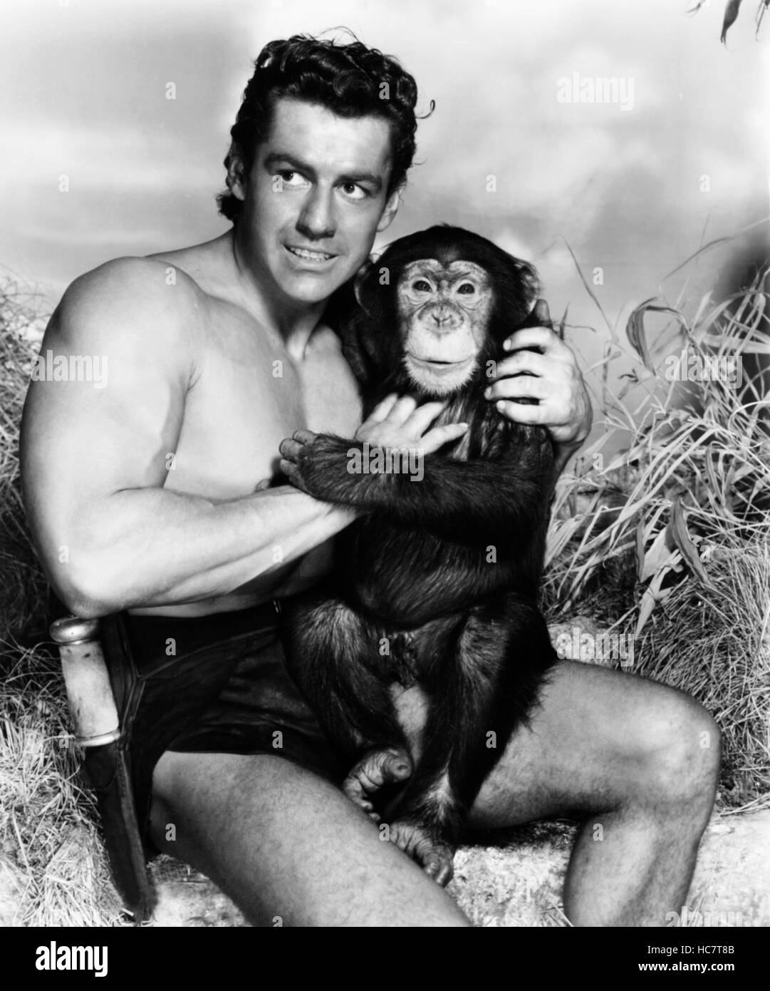 TARZAN AND THE LOST SAFARI, from left: Gordon Scott, Cheetah, 1957 ...