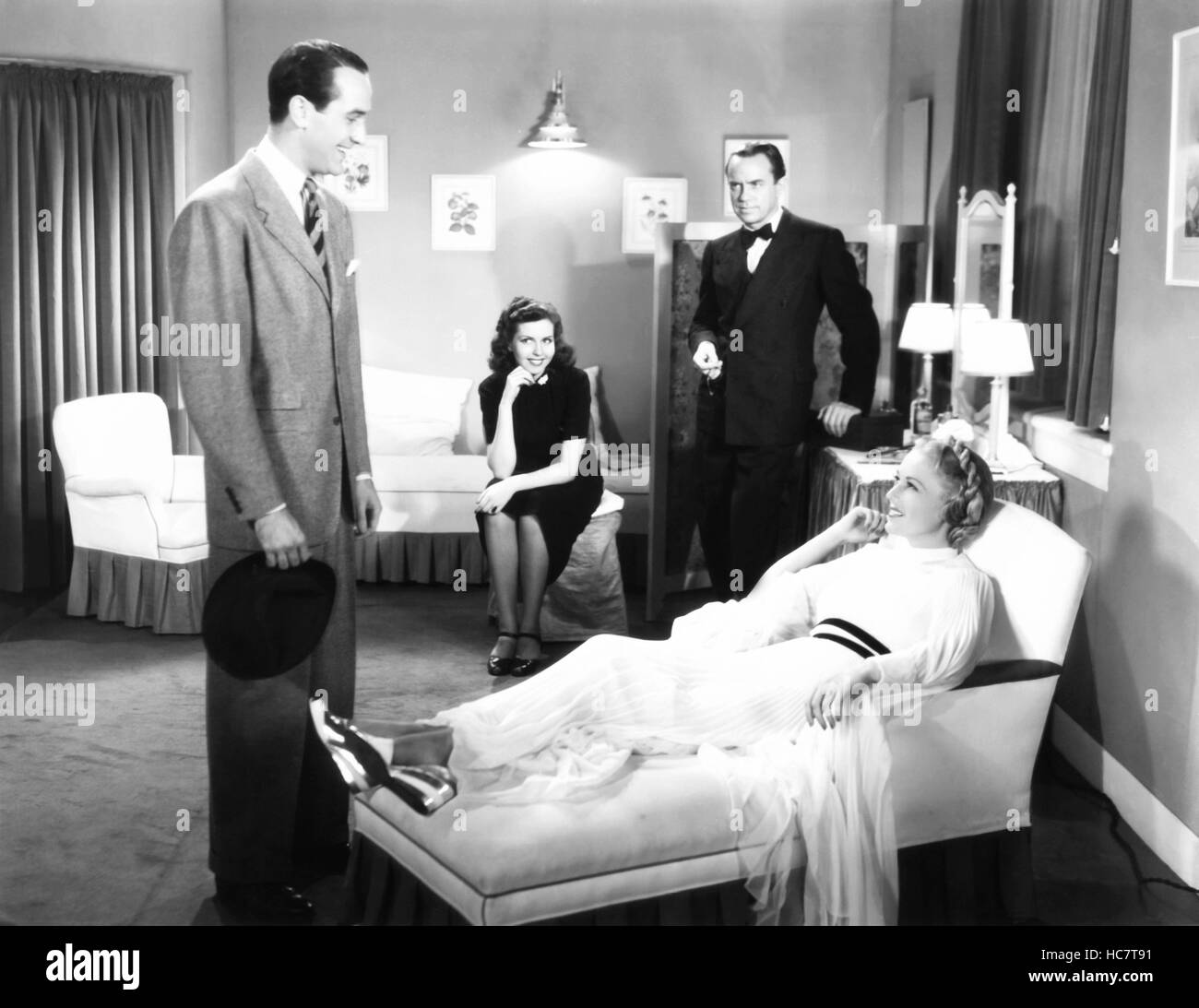 TARNISHED ANGEL, from left: Lee Bowman, Ann Miller, Paul Guilfoyle ...