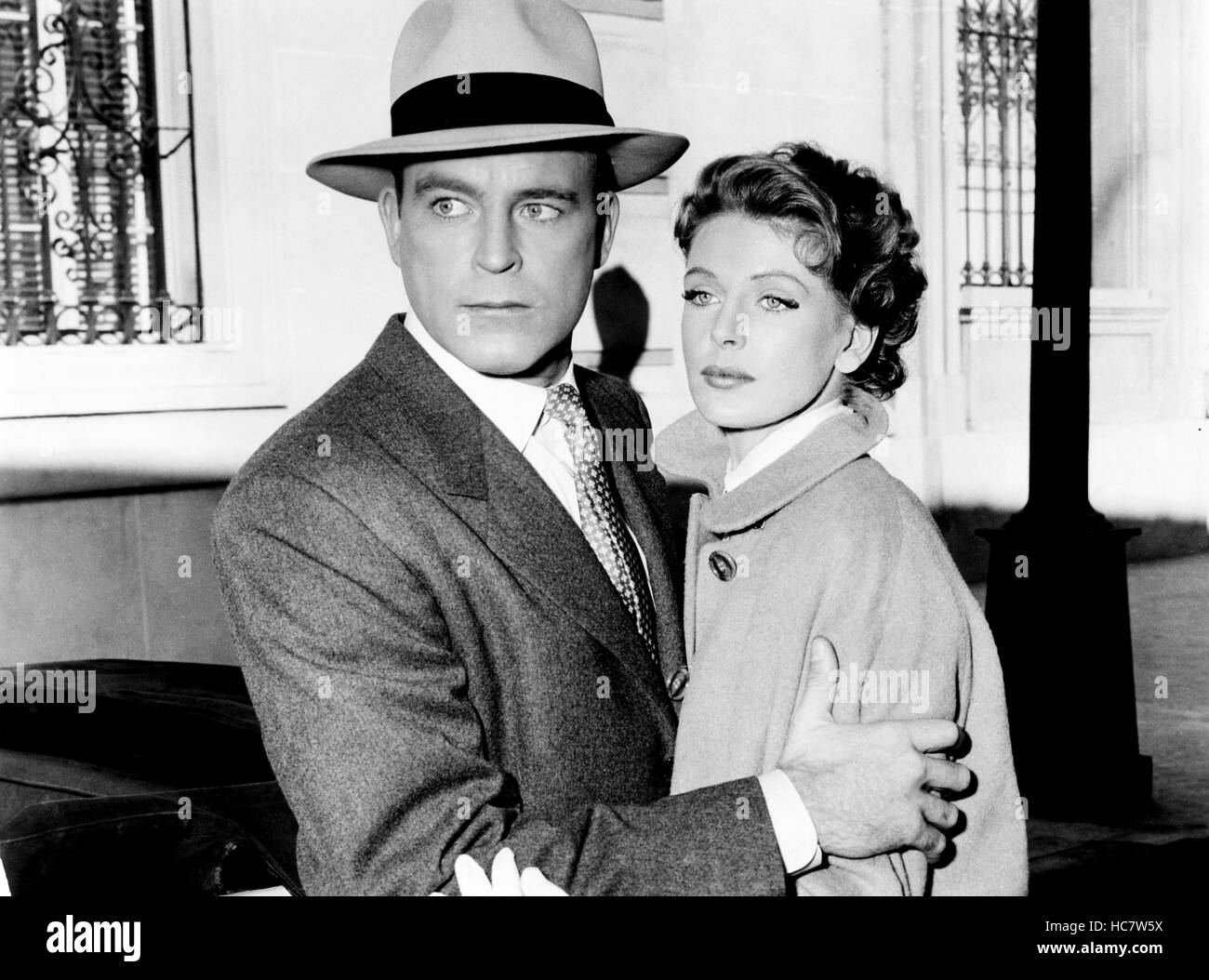 TERROR AT MIDNIGHT, from left, Scott Brady, Joan Vohs, 1956 Stock Photo ...