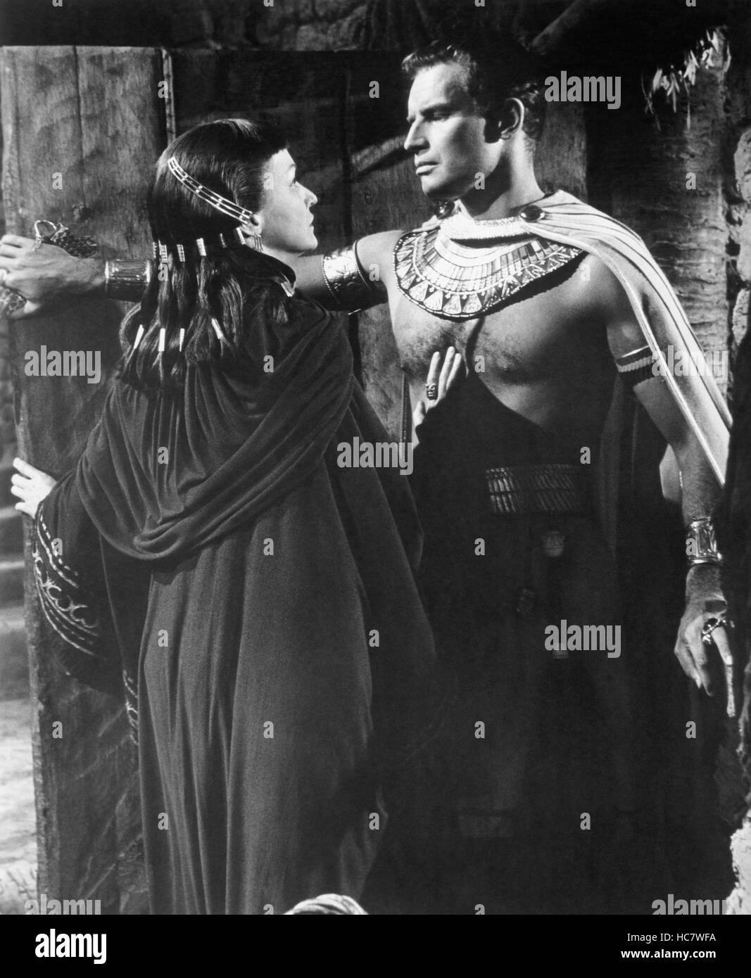 THE TEN COMMANDMENTS, from left: Nina Foch, Charlton Heston, 1956 Stock ...