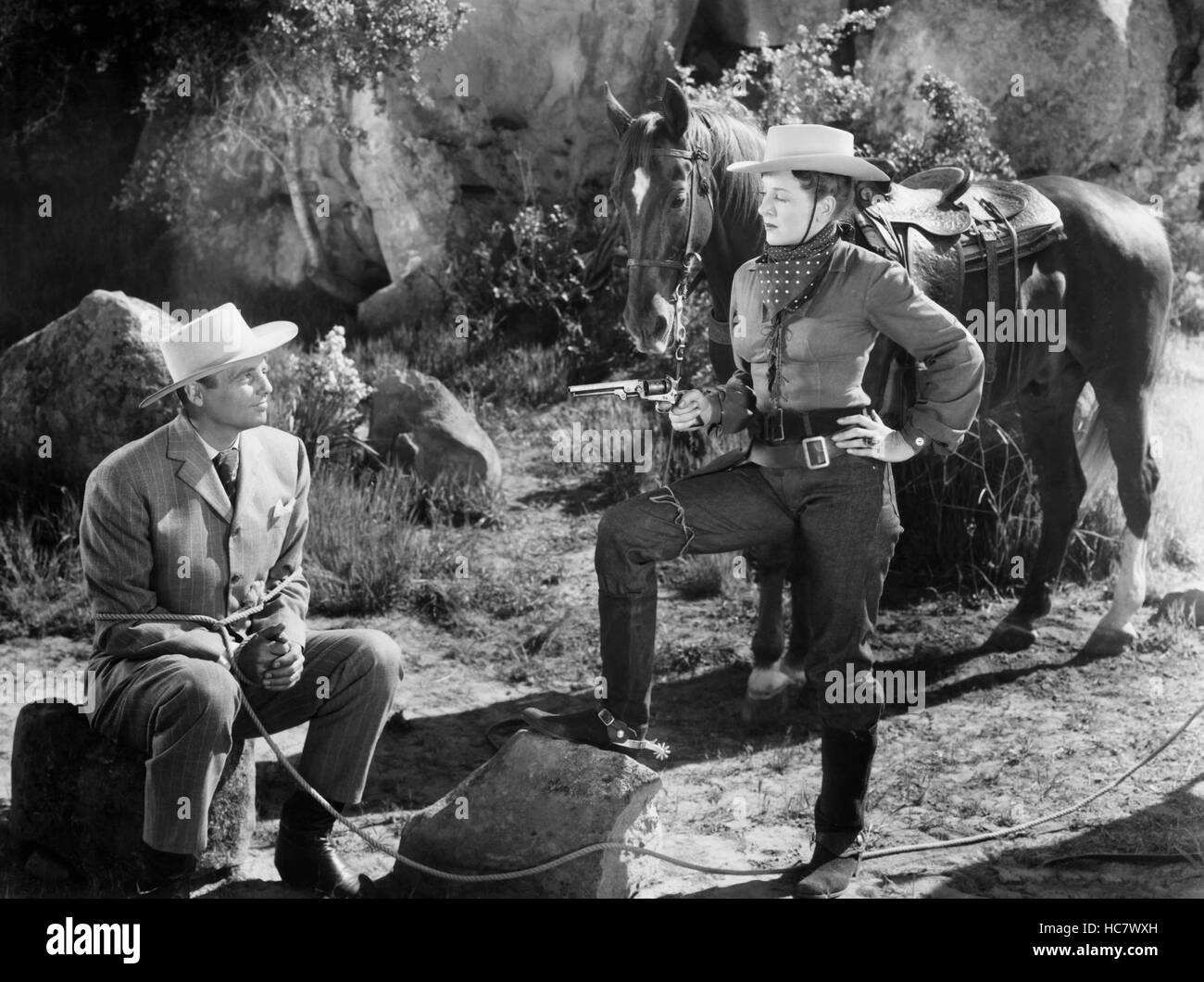 THE TEXAN MEETS CALAMITY JANE, from left, James Ellison, Evelyn Ankers ...